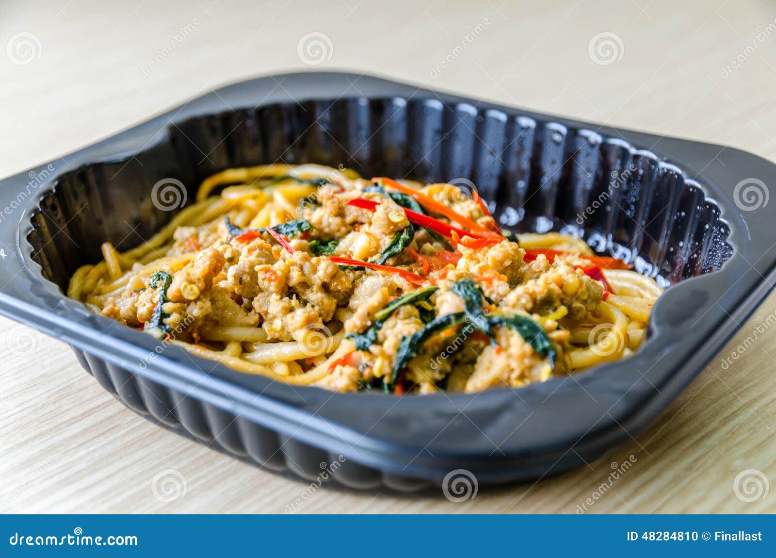 Convenience Instant Frozen Fried Rice in Black Box Stock Photo - Image ...