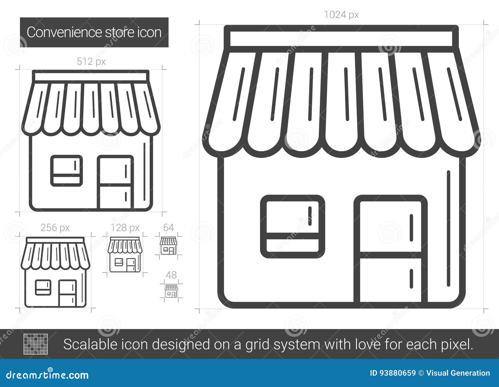 Convenience Store Line Icon. Stock Vector - Illustration of buying ...