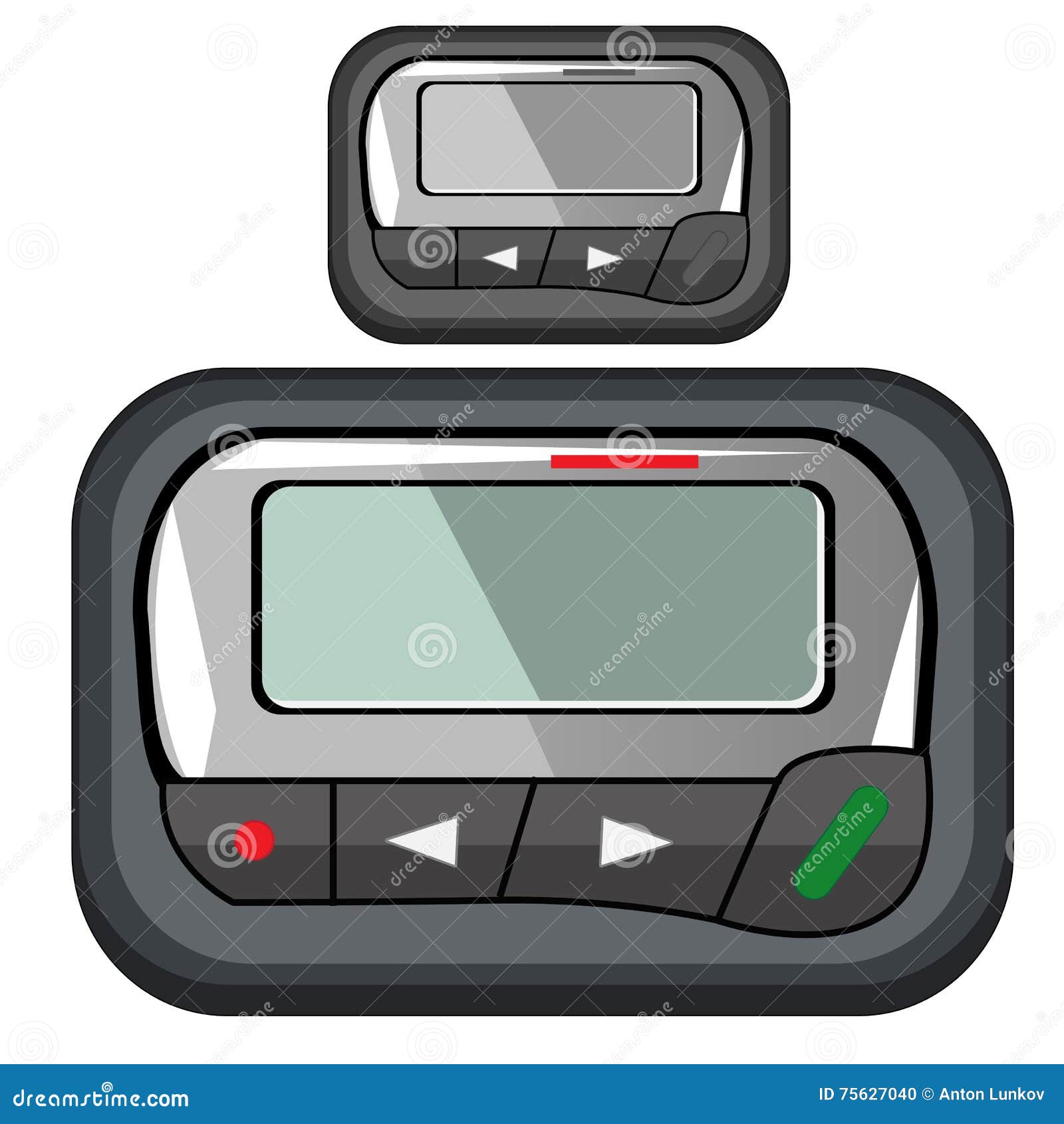 Pager The Old Wireless Telecommunication Technology Cartoon Vector ...