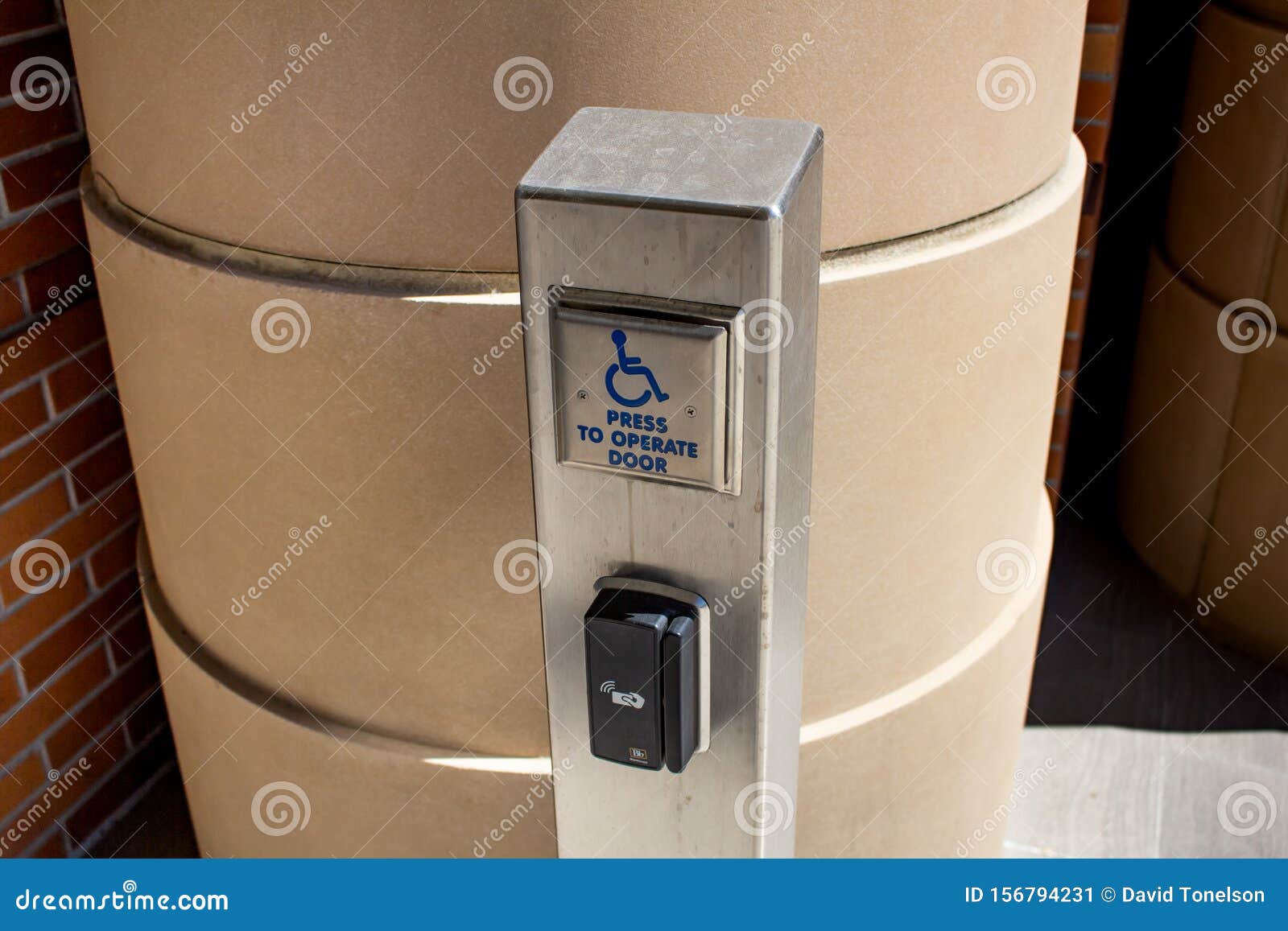 Handicap door button editorial photo. Image of button - 156794231