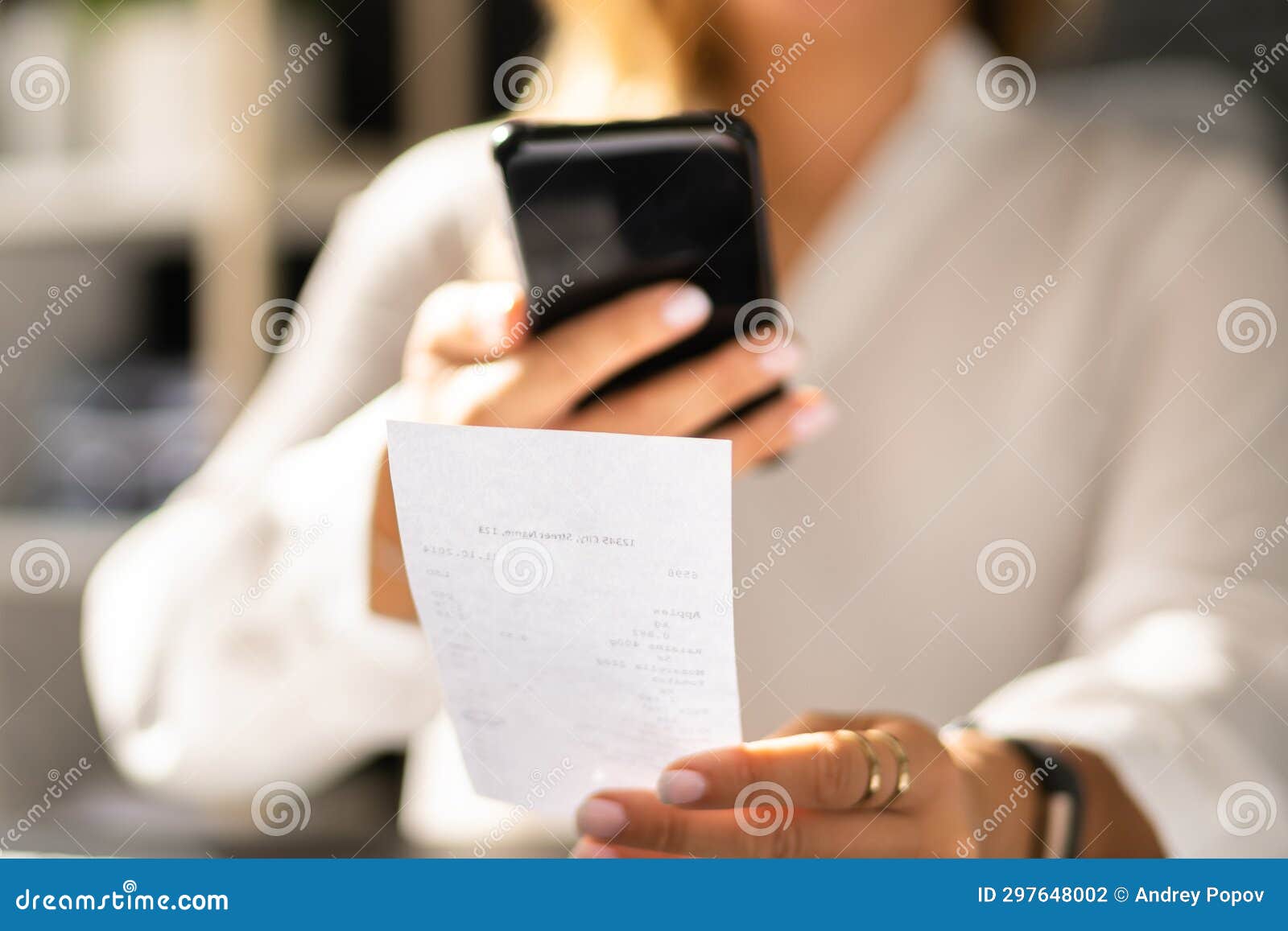 Conveniently Scan QR Code Receipt Stock Photo - Image of authentication ...