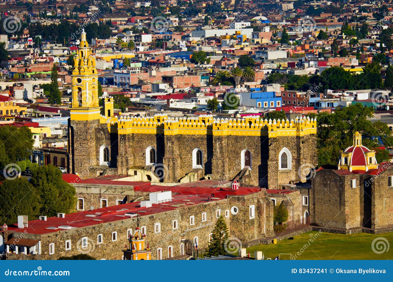 Cholula Mexico Iglesia De Las Siete Naves Stock Photography ...