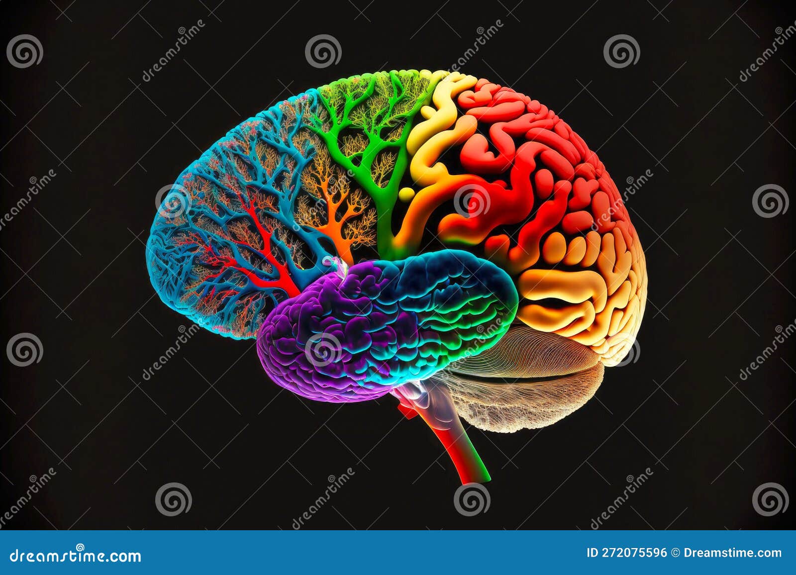 Conventional Image of Human Brain with Multi-colored Convolons and ...