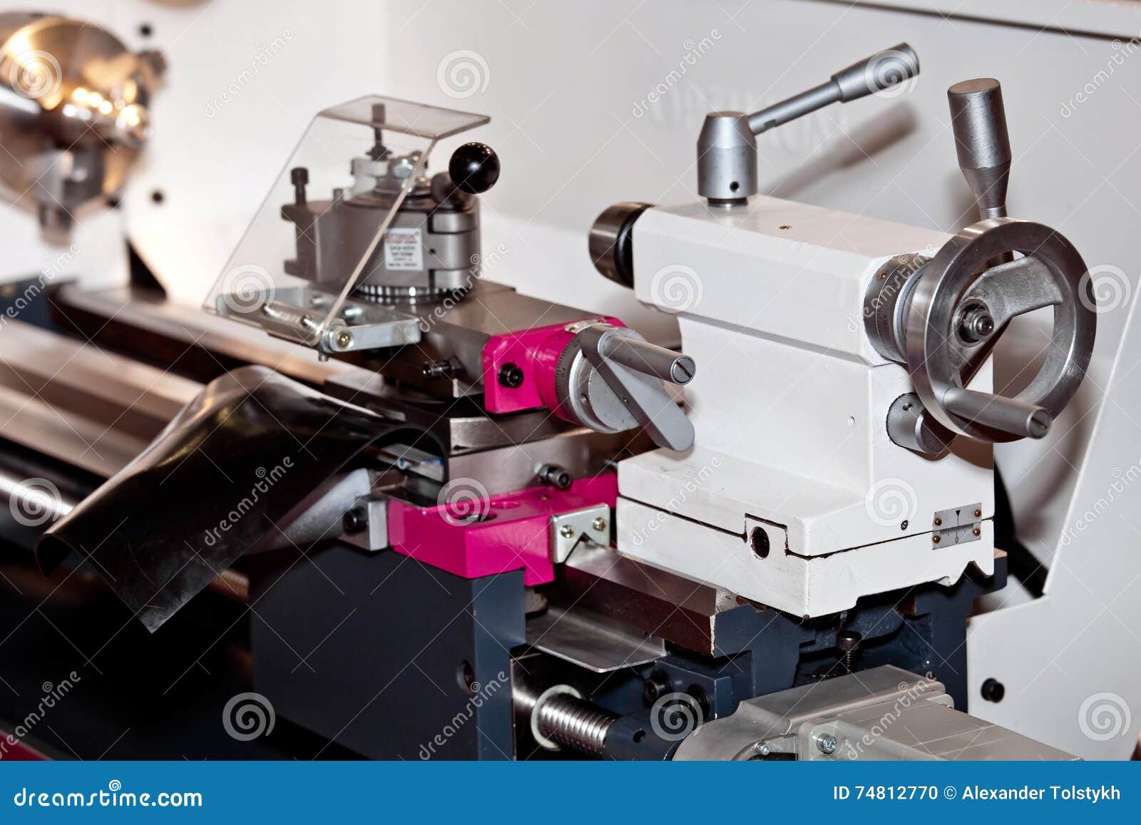 Conventional Precision Lathe Machine Stock Photo - Image of rotary ...