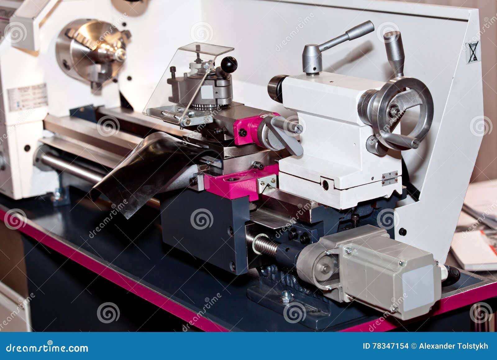 Conventional Precision Lathe Machine Stock Photo - Image of ...