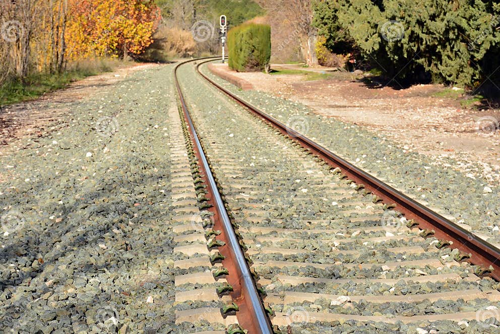 Conventional railway track stock photo. Image of transporte - 205123734