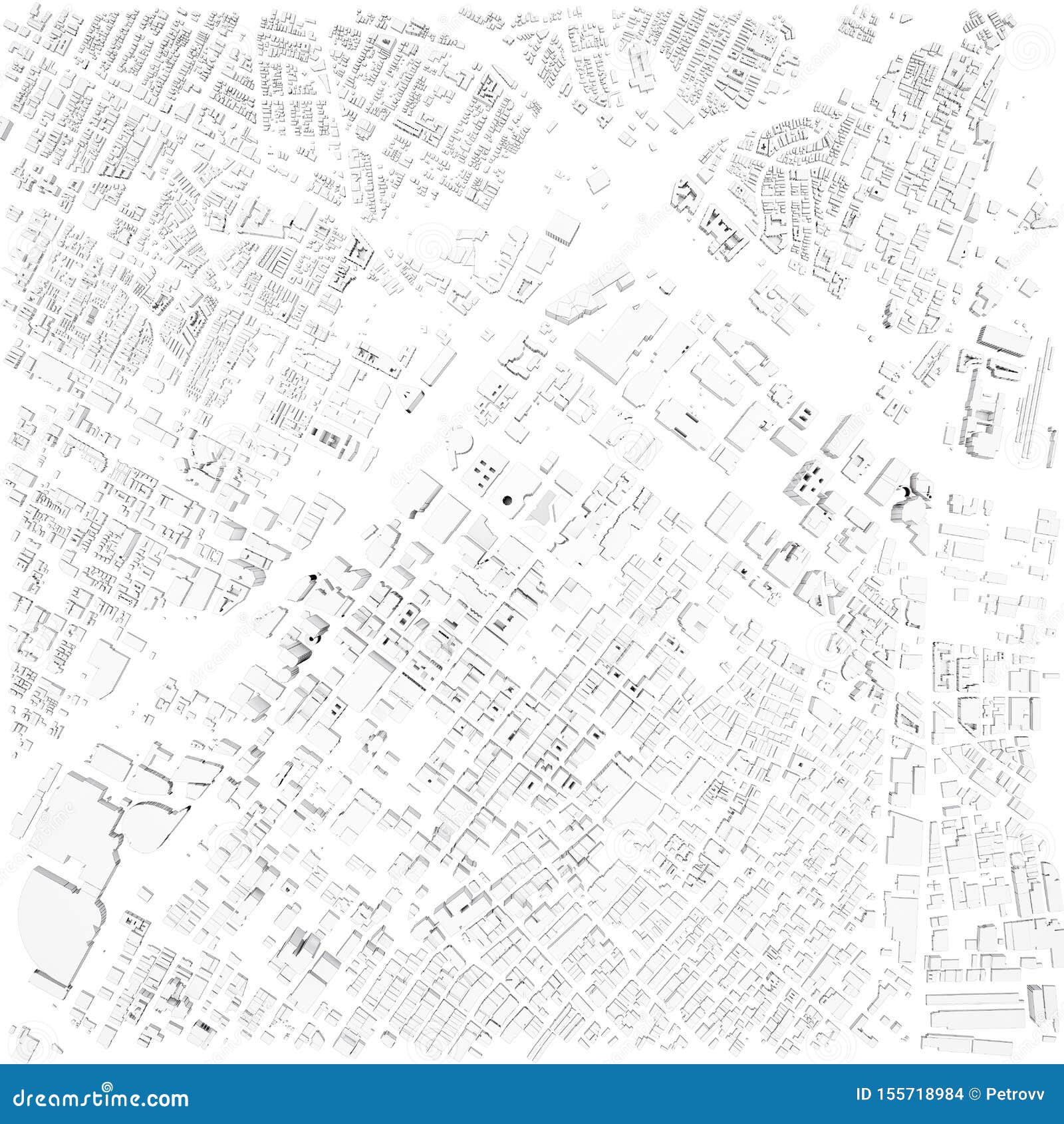 Conventional Urban Development in White Top View Stock Illustration ...