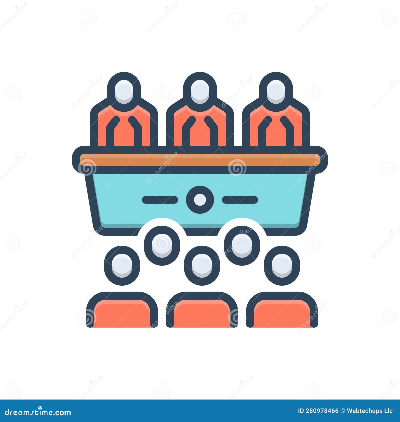 Color Illustration Icon for Conventions, Conference and Congress Stock Illustration ...