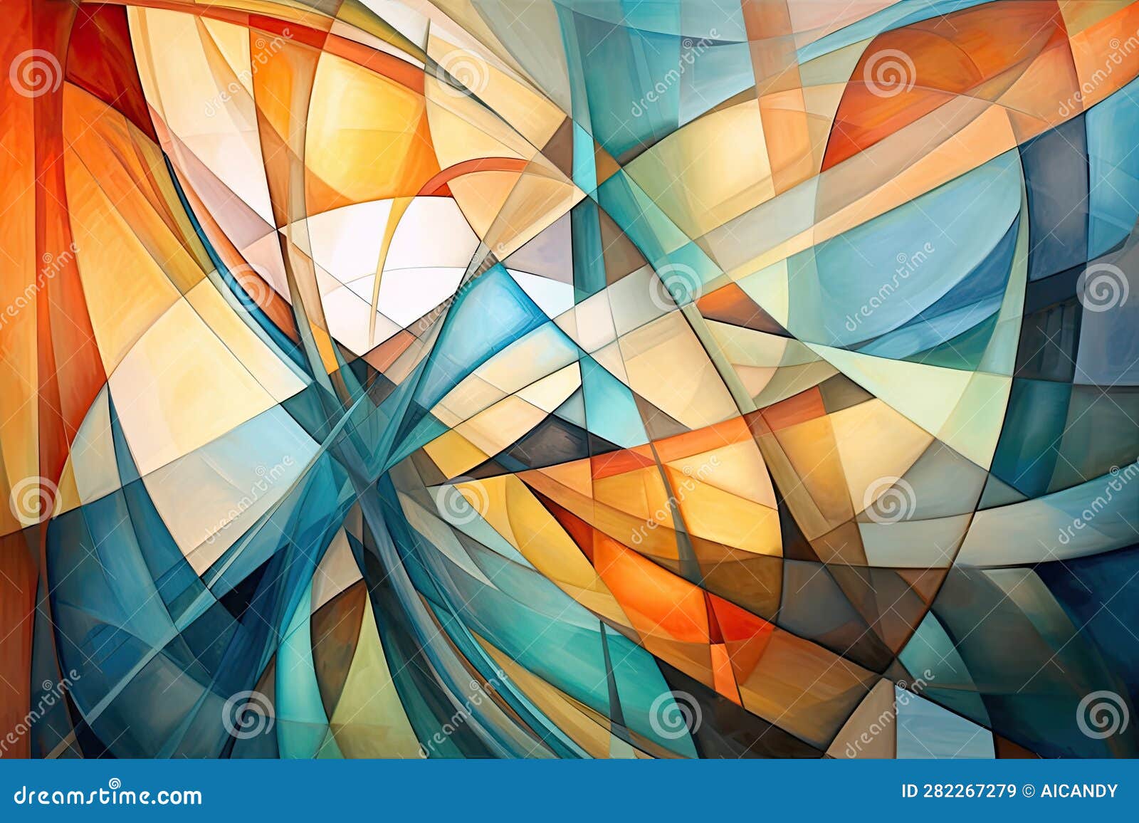 Convergence of Abstract Shapes and Lines, Intertwining To Form a ...