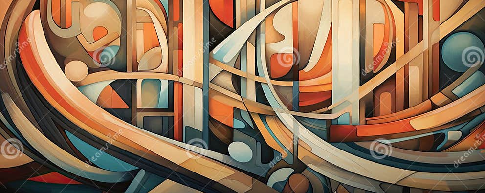 Convergence of Abstract Shapes and Lines, Intertwining To Form a ...