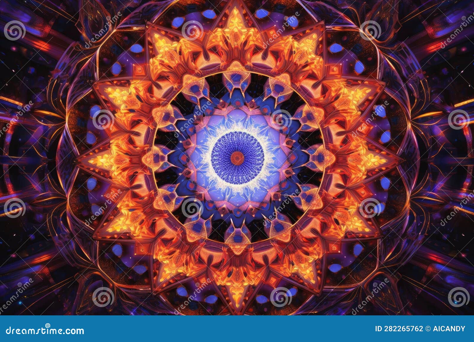 Convergence of Intricate Mandala Patterns, Radiating from a Central ...