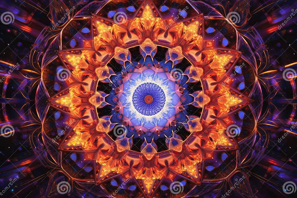 Convergence of Intricate Mandala Patterns, Radiating from a Central ...