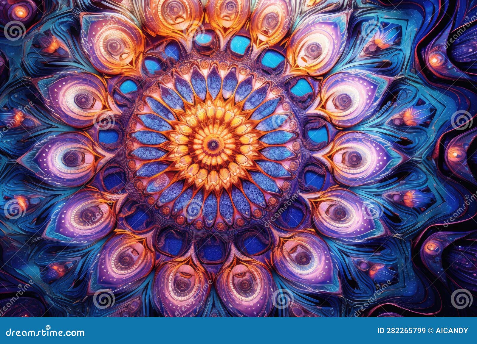 Convergence of Intricate Mandala Patterns, Radiating from a Central ...