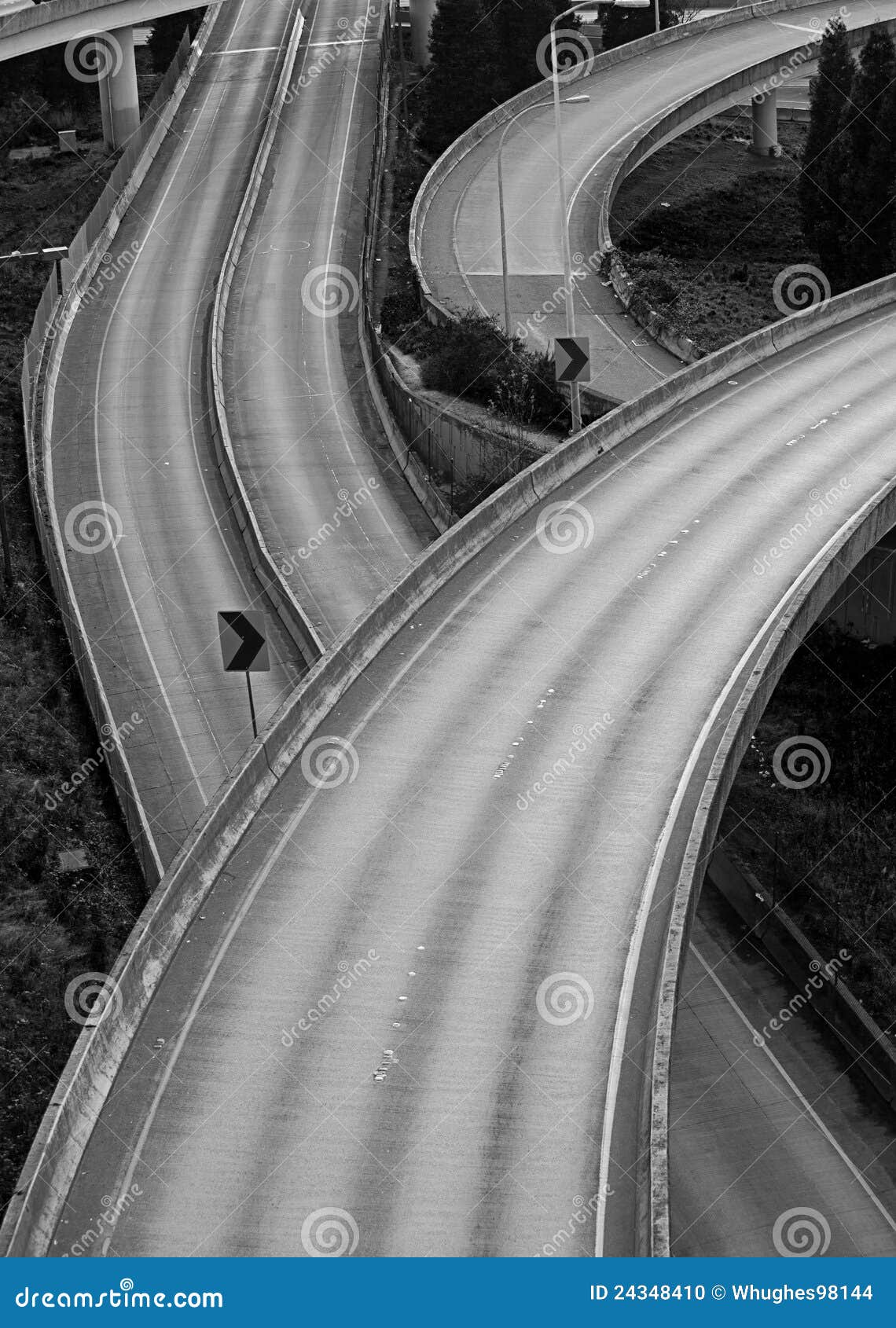 Convergence of Many Freeways Stock Photo - Image of merge, freeway ...