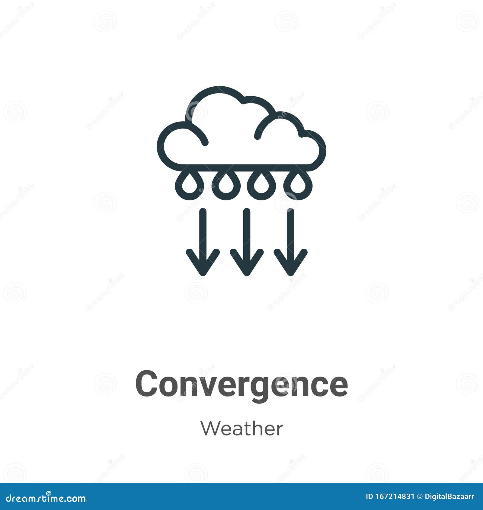 Convergence Outline Vector Icon. Thin Line Black Convergence Icon, Flat ...