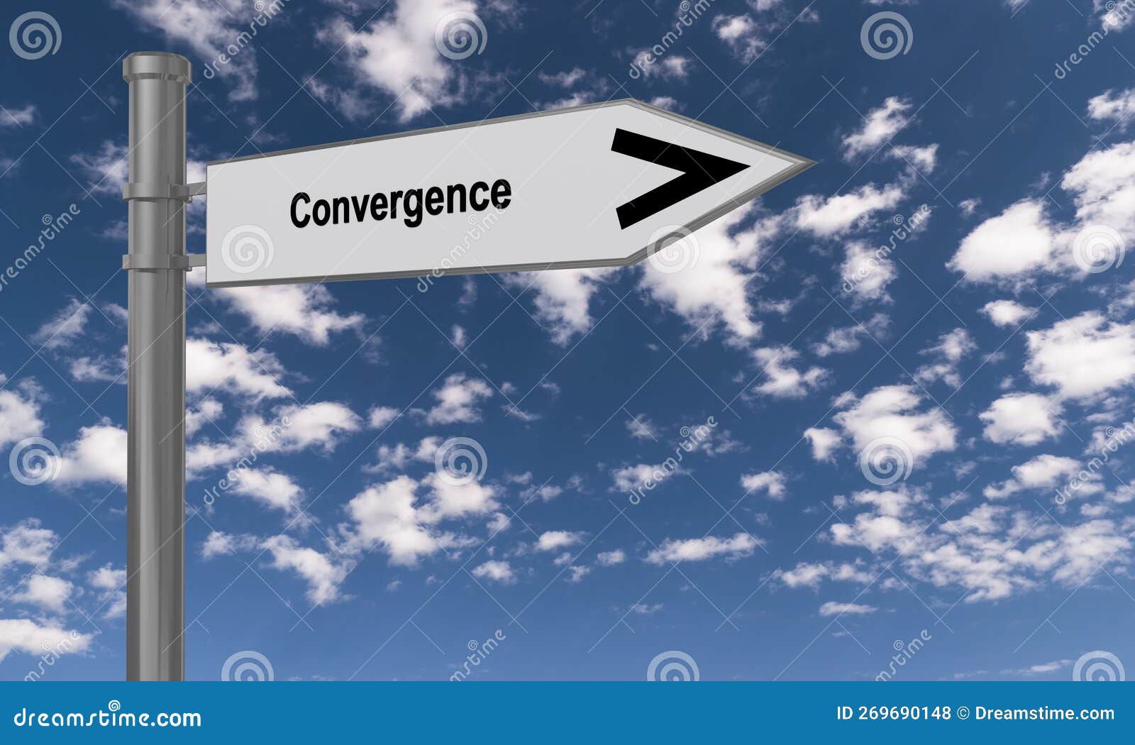 Convergence Traffic Sign on Blue Sky Stock Illustration - Illustration ...