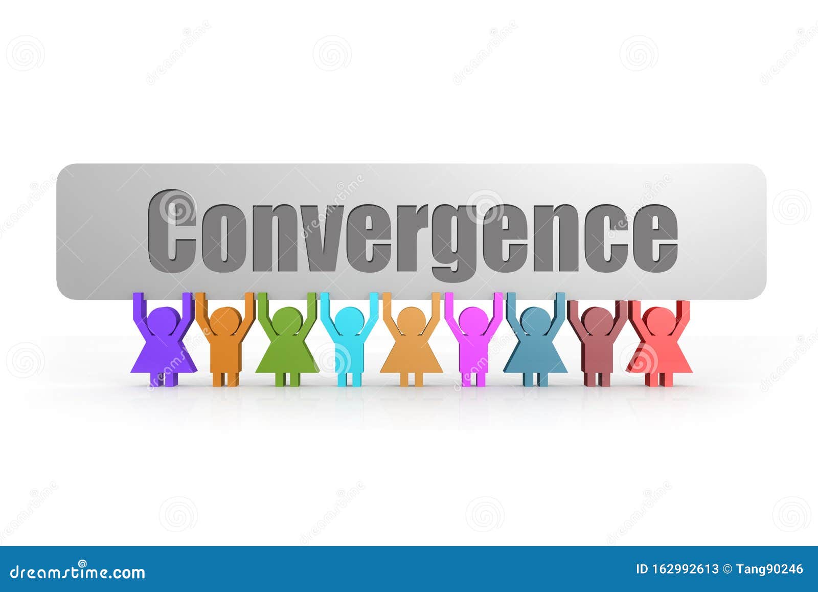 Convergence Word on a Banner Hold by Group of Puppets Stock ...