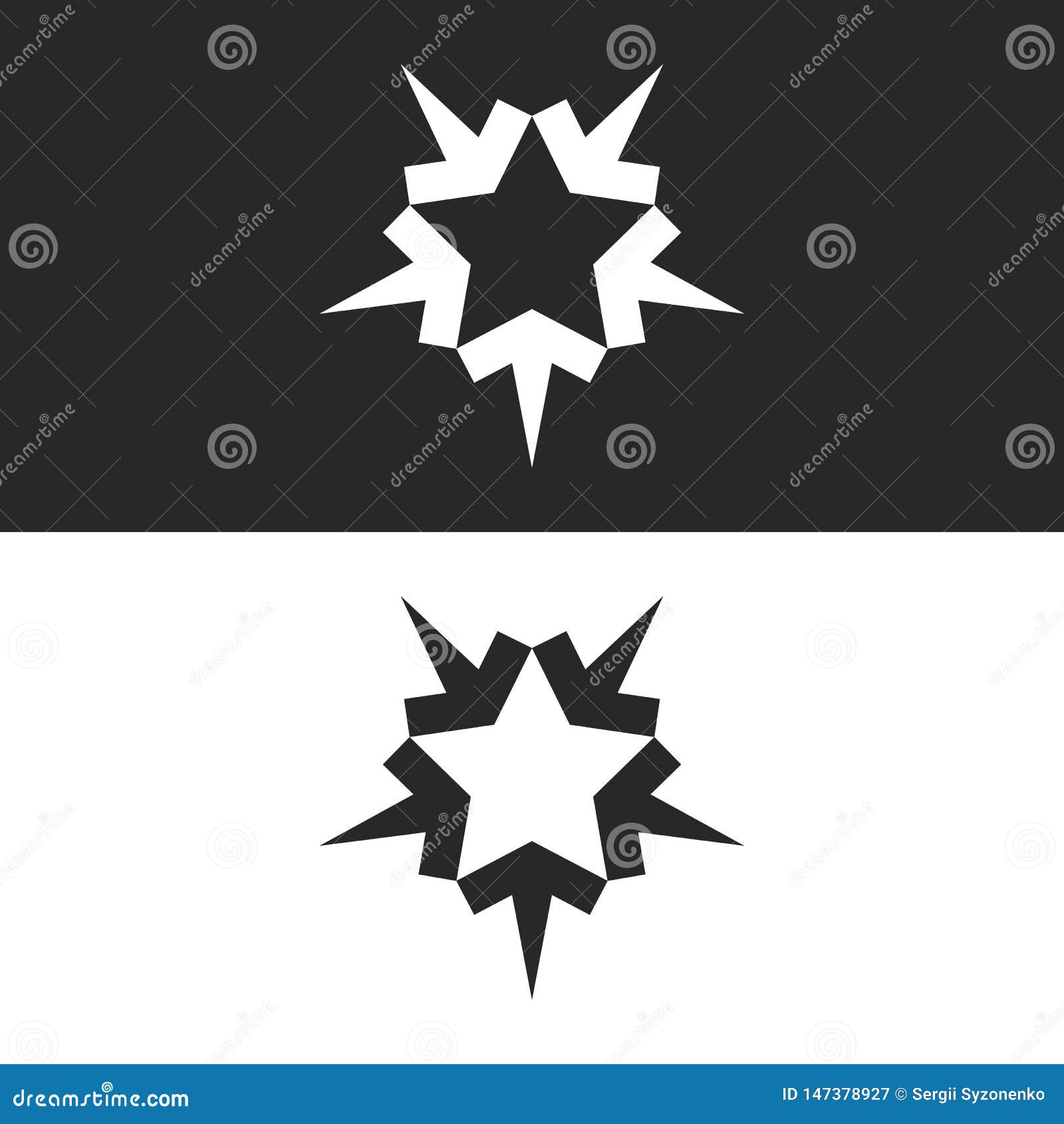 Five Red Converging Arrows Logo Mockup, Converge Arrow Merge Form Shape ...