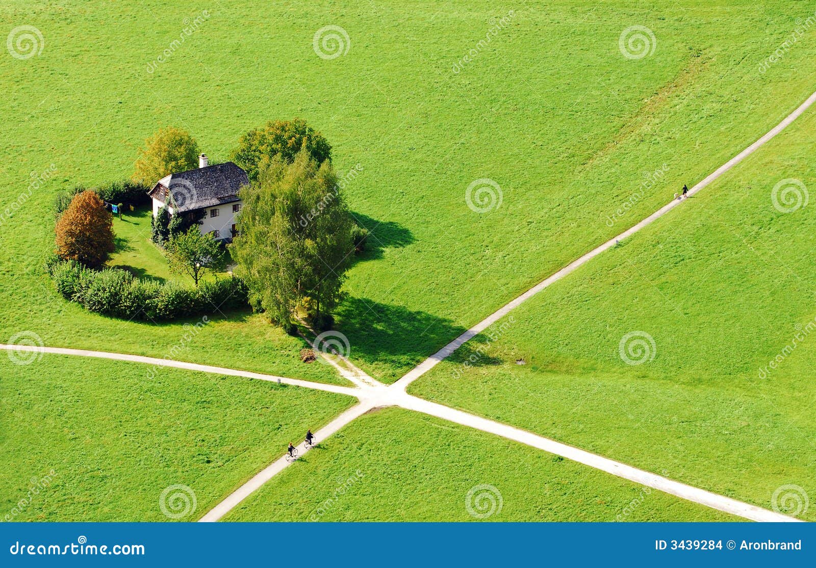 Converging roads stock photo. Image of view, house, silence - 3439284