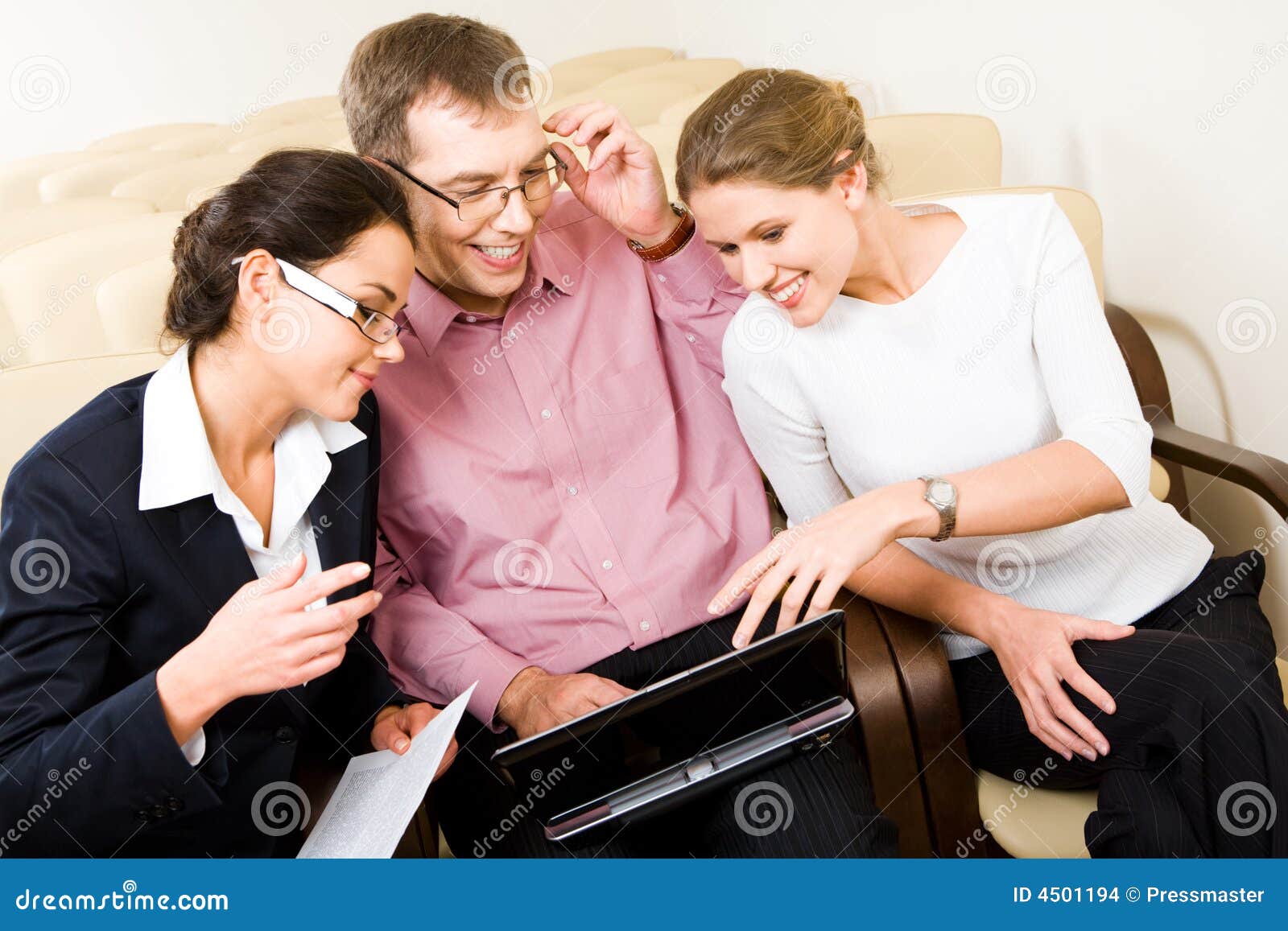Conversation stock photo. Image of happy, adult, computer - 4501194