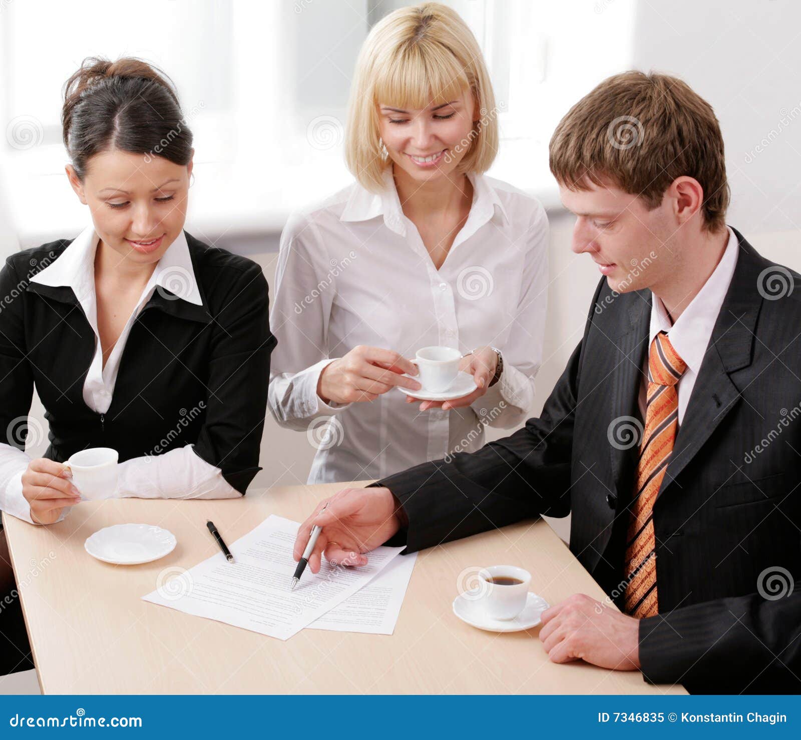 Conversation stock image. Image of female, colleague, holding - 7346835