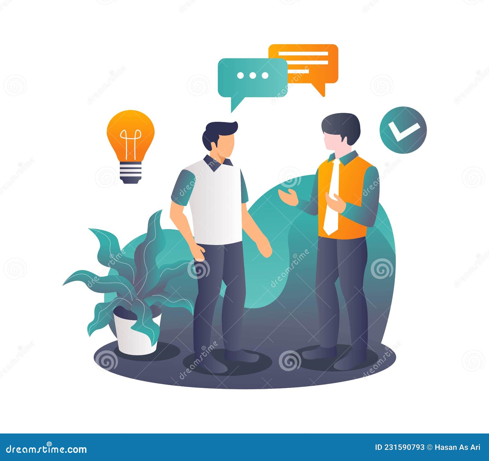 Conversation between Boss and Employee Stock Vector - Illustration of ...