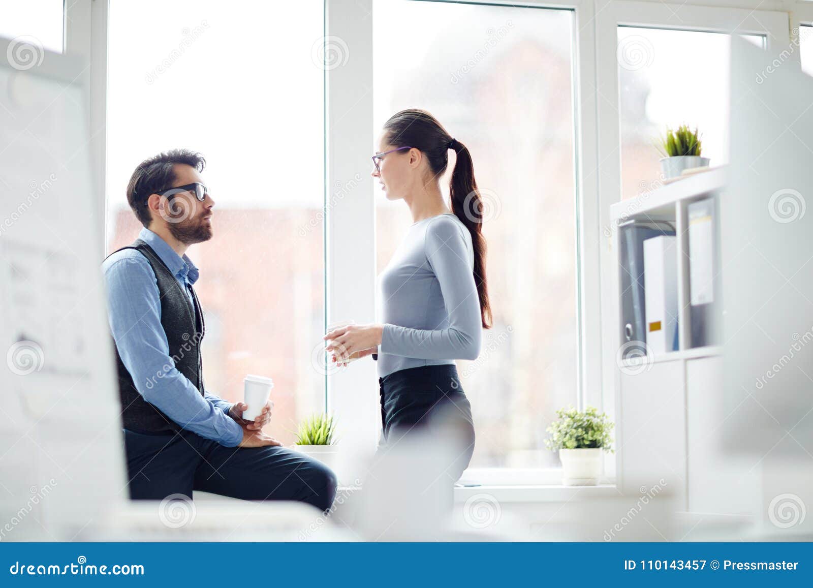 Conversation at break stock image. Image of manager - 110143457