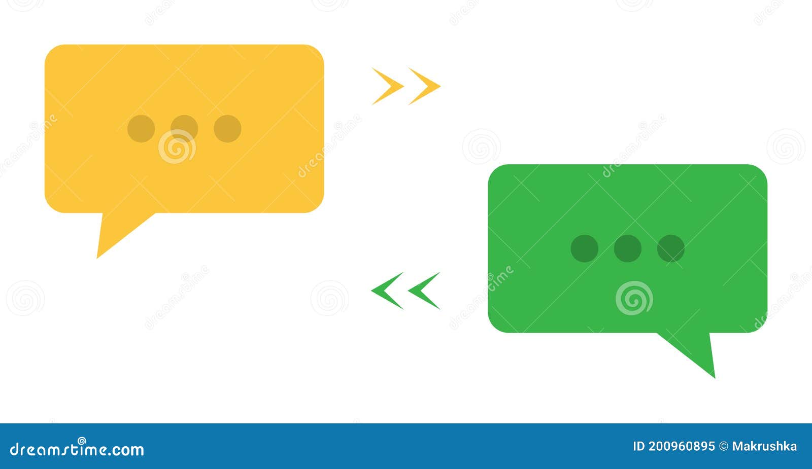 Conversation Bubble. Chat Dialog in Yellow and Green. Text Message Icon ...