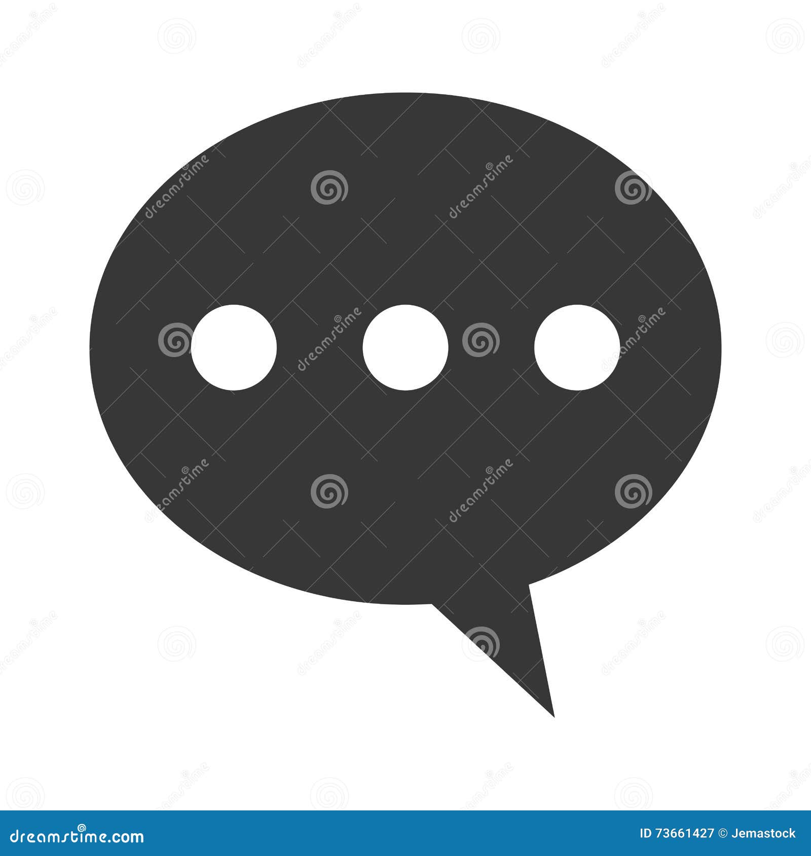 Conversation Bubble with Dots Icon Stock Illustration - Illustration of ...