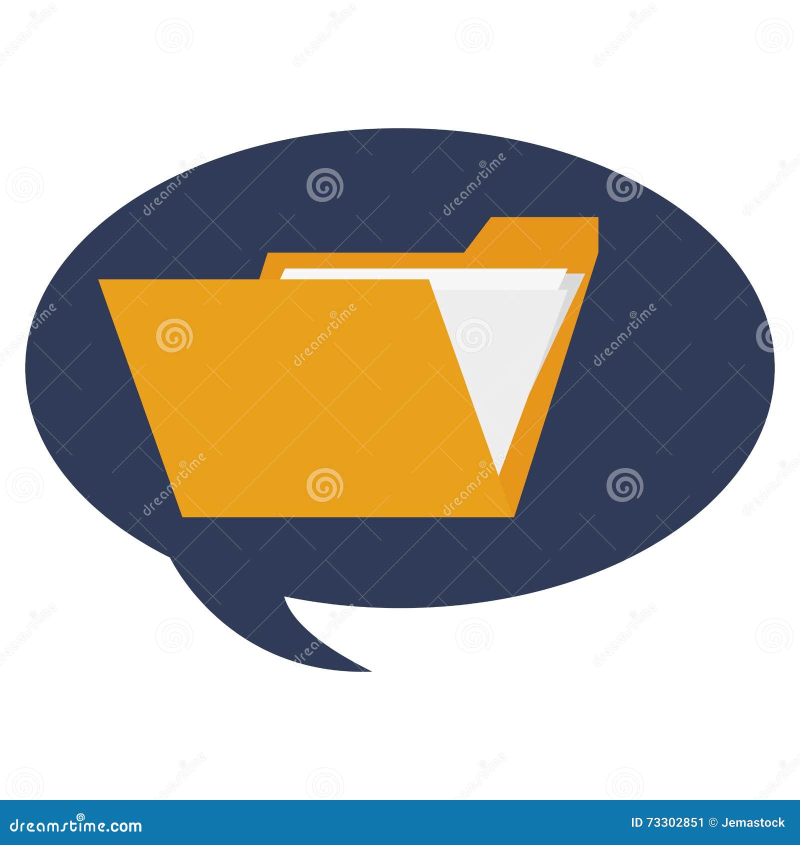 Conversation Bubble Folder with Documents Stock Illustration ...
