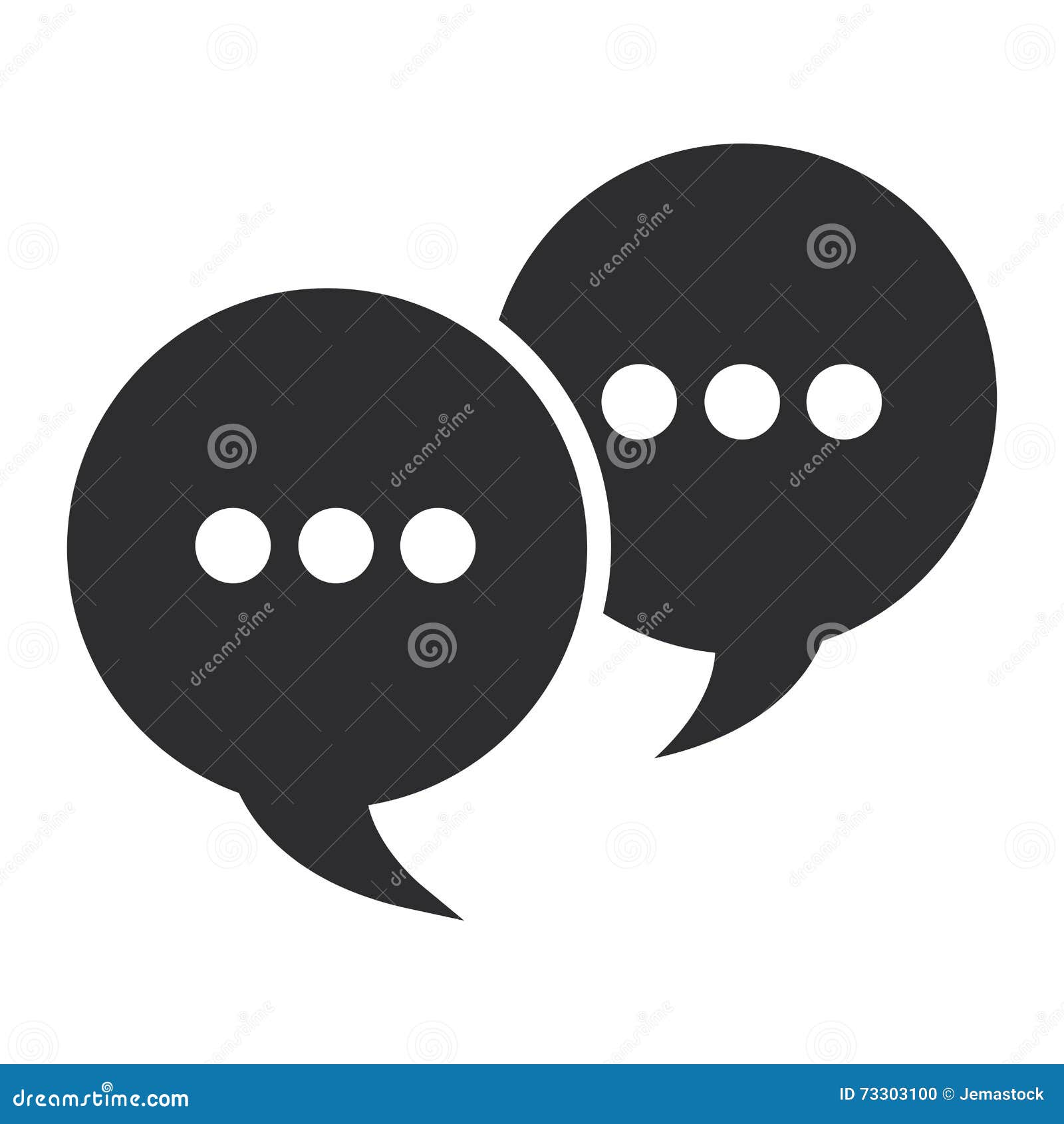 Conversation Bubbles with Dots Stock Illustration - Illustration of ...