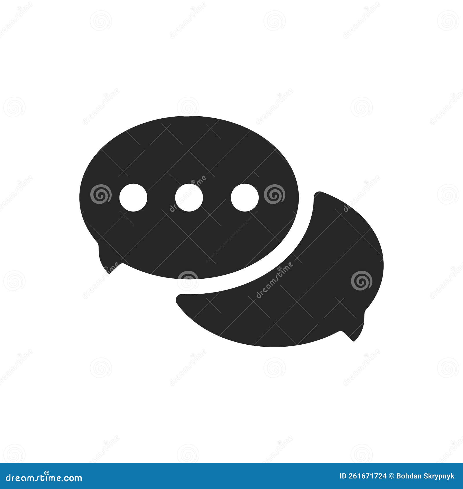 Conversation Bubbles Icon Black Speech Communication For Web Chats