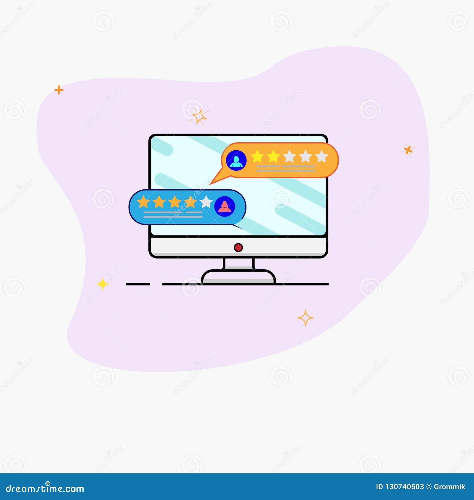 Dialogue, Chat, or Chat on a Computer Monitor Stock Illustration ...