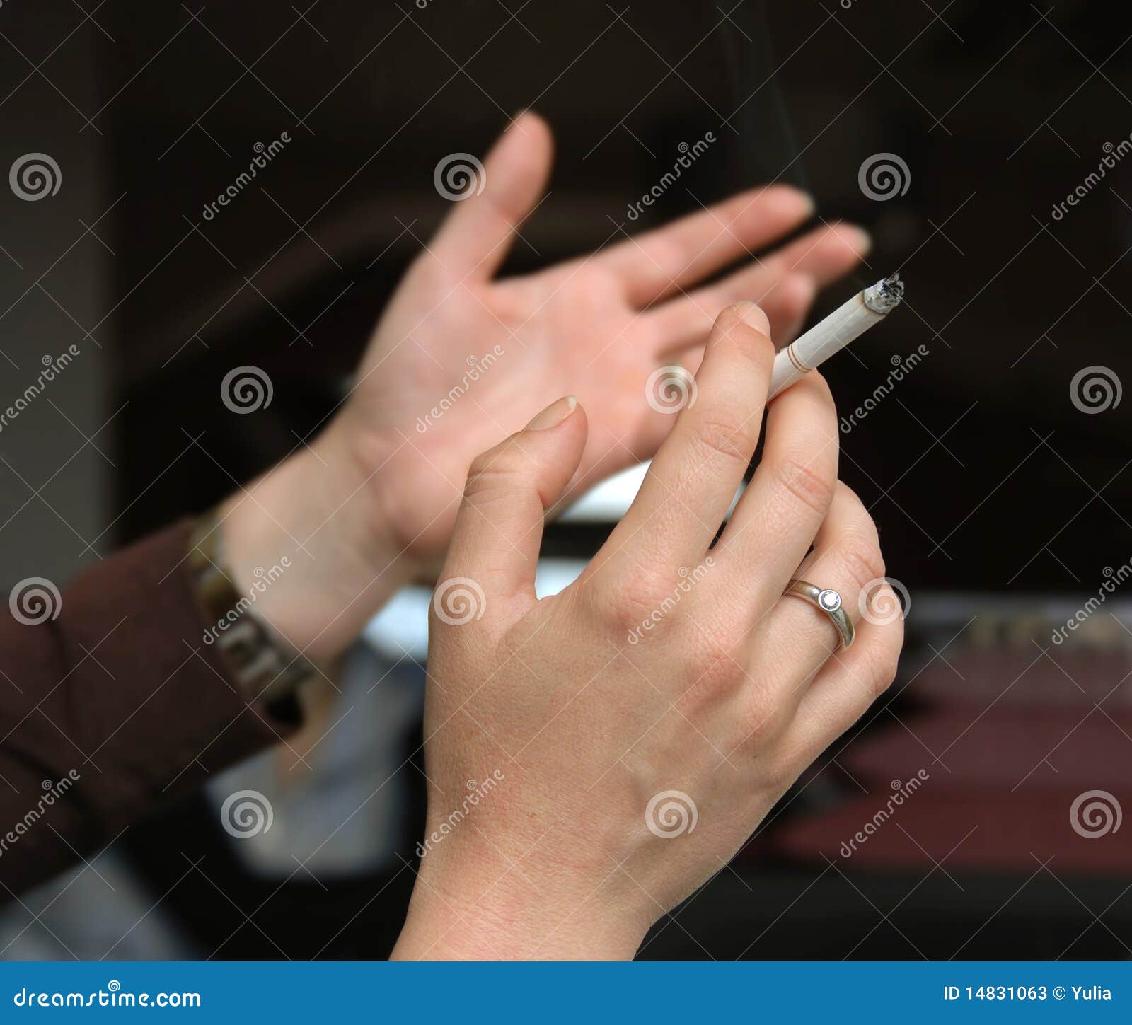 Conversation with Cigarette Stock Image - Image of hold, female: 14831063