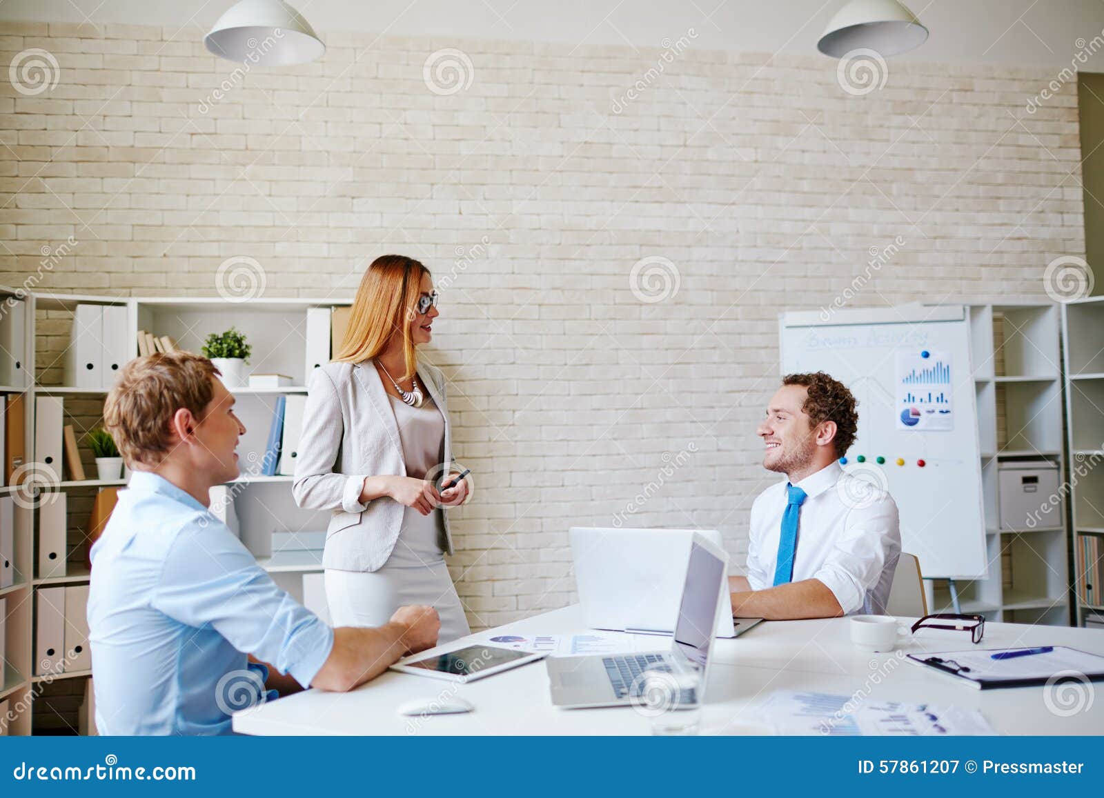 Conversation of colleagues stock image. Image of person - 57861207