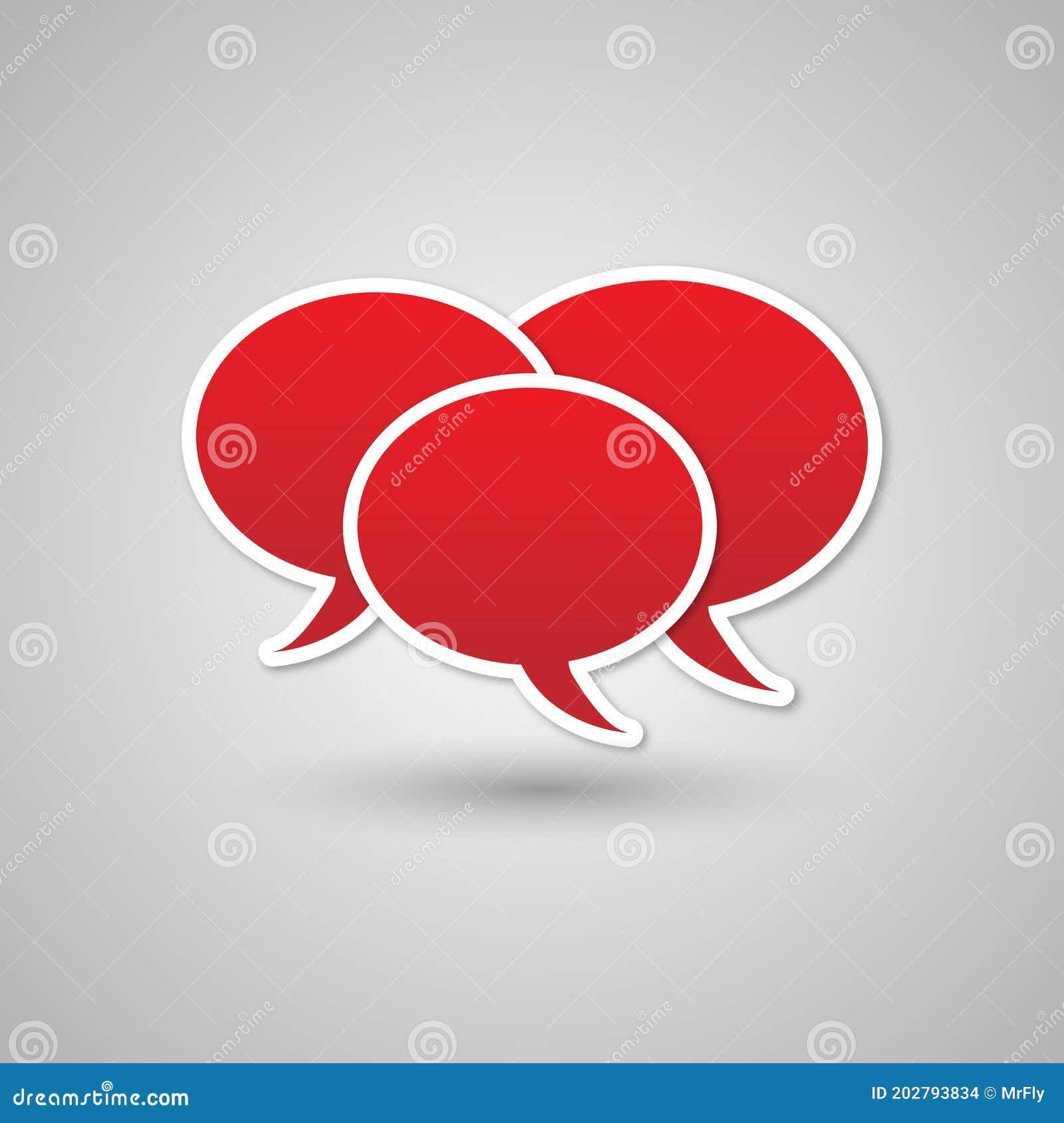 Conversation Concept, Red Speech Bubbles, Vector Illustration Stock ...