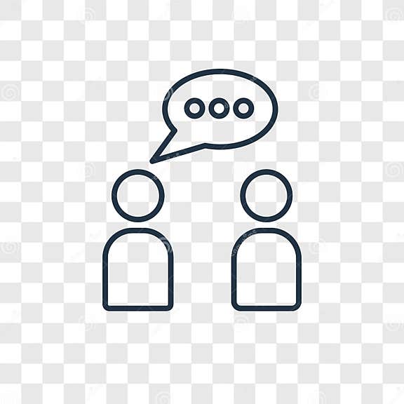 Conversation Concept Vector Linear Icon Isolated on Transparent Stock ...