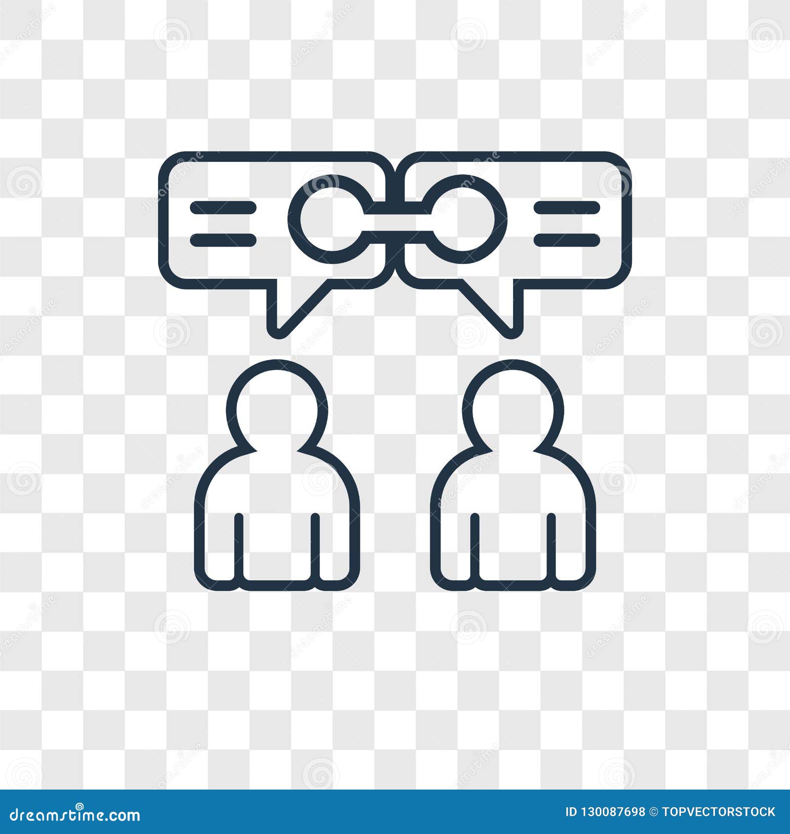 Conversation Concept Vector Linear Icon Isolated on Transparent Stock ...
