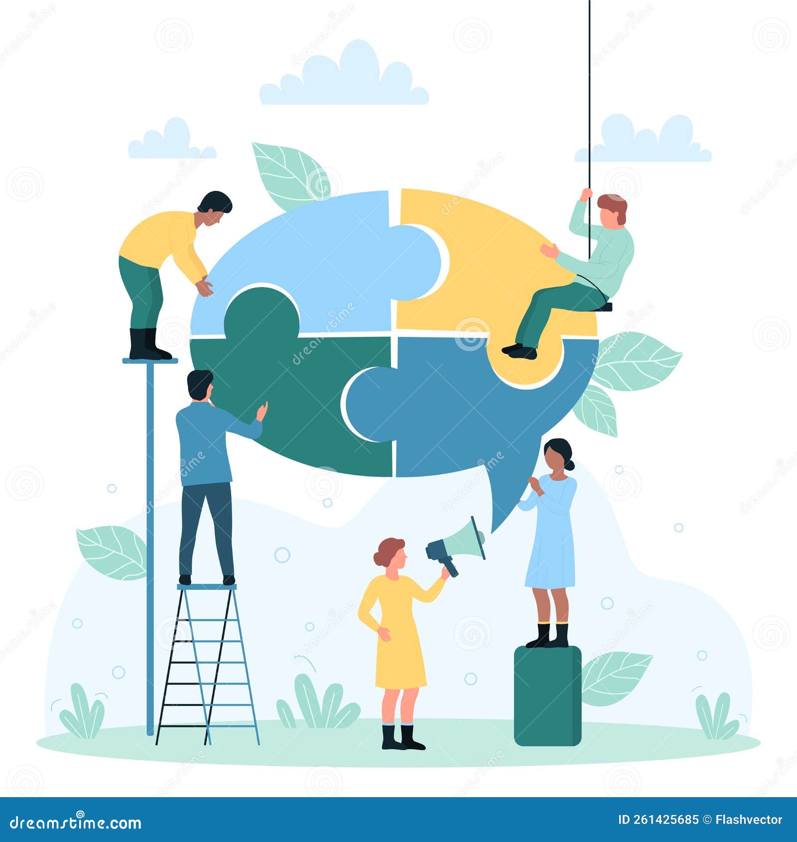 Conversation, Dialogue and Cooperation, Tiny People Join Pieces of ...