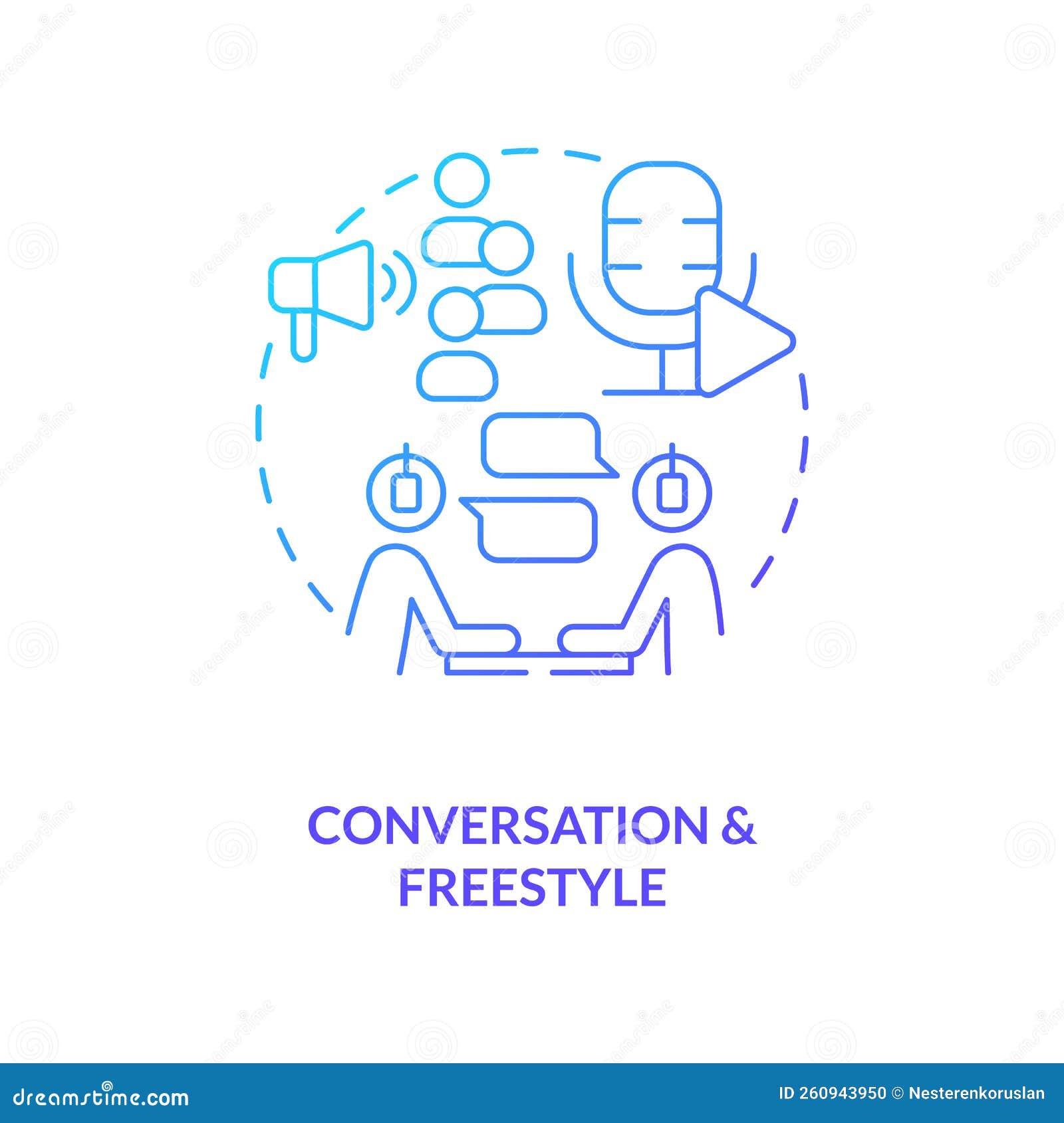 Conversation and Freestyle Blue Gradient Concept Icon Stock Vector ...