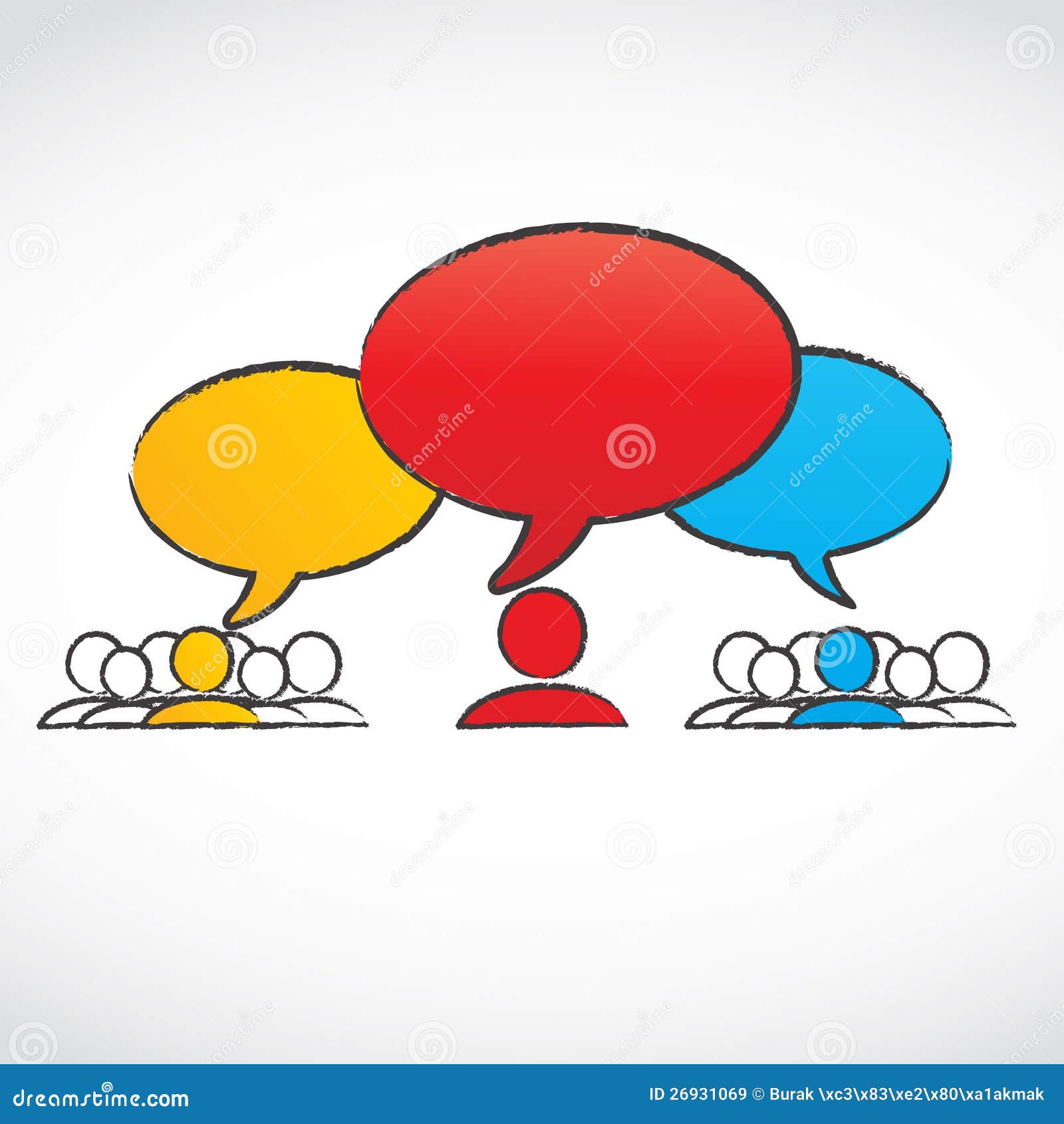 Conversation Groups with Speech Bubbles Stock Vector - Illustration of ...