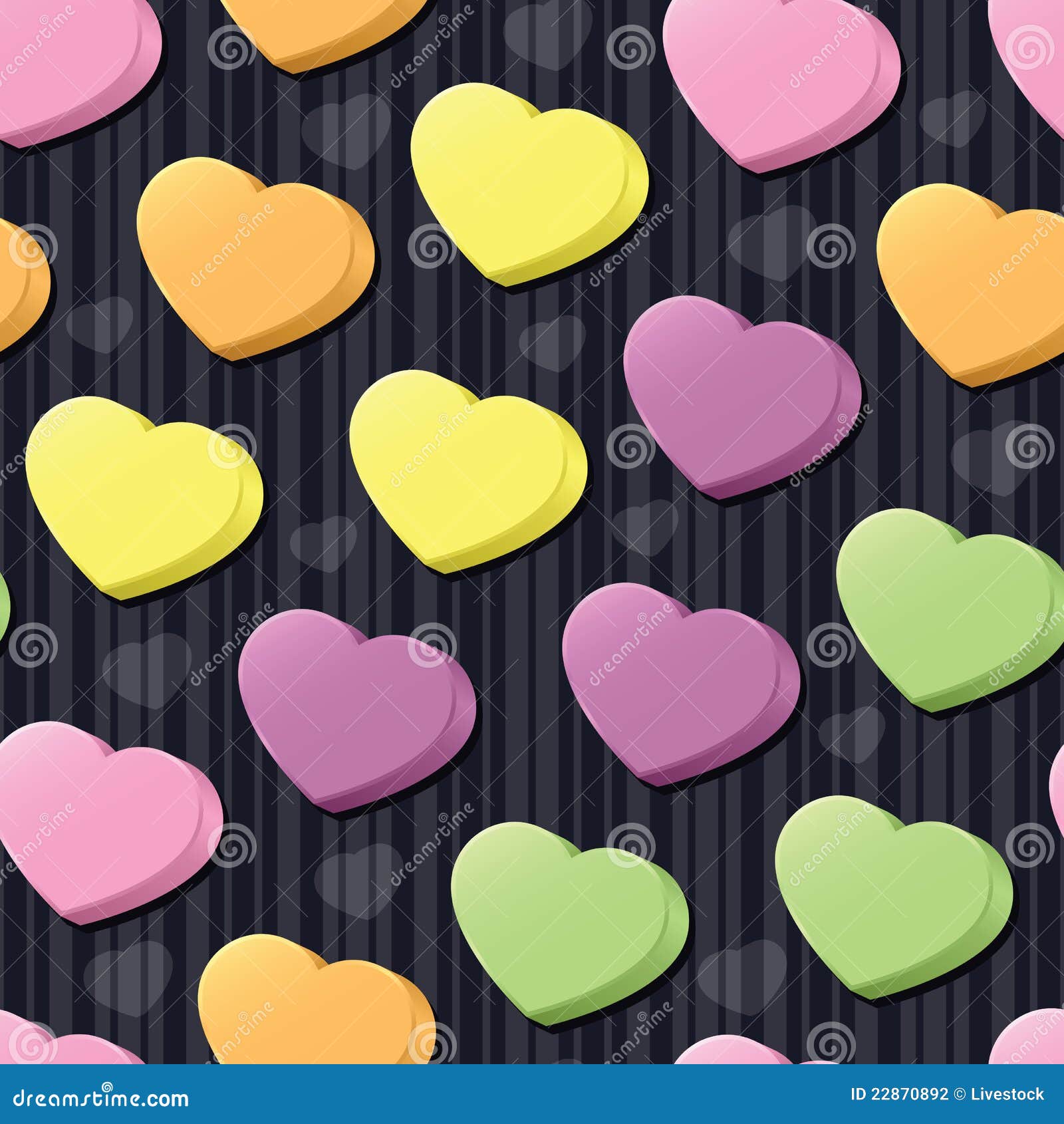 Conversation Hearts Seamless Tile Stock Vector - Illustration of green ...