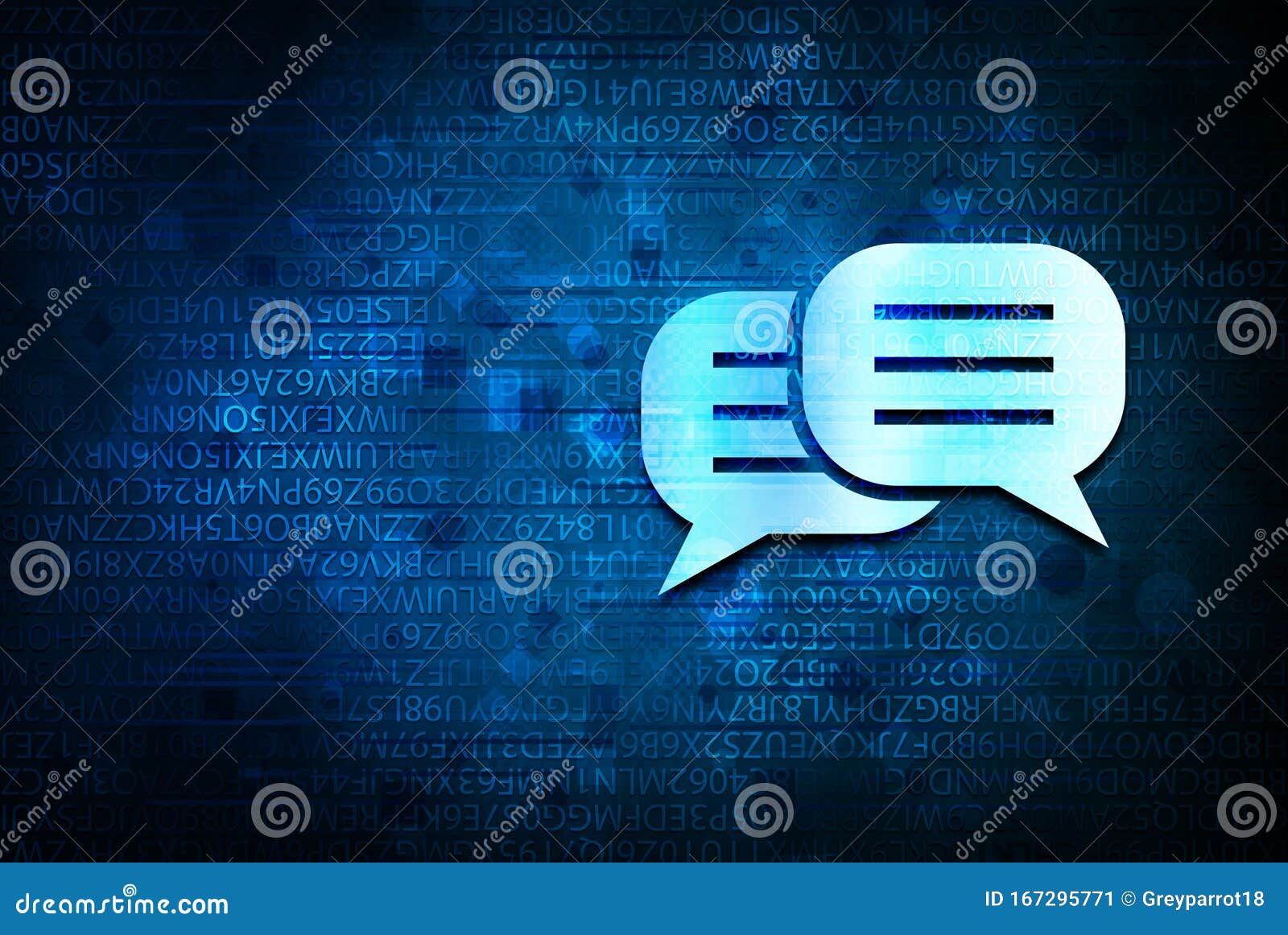 Conversation Icon Abstract Blue Background Illustration Design Stock ...