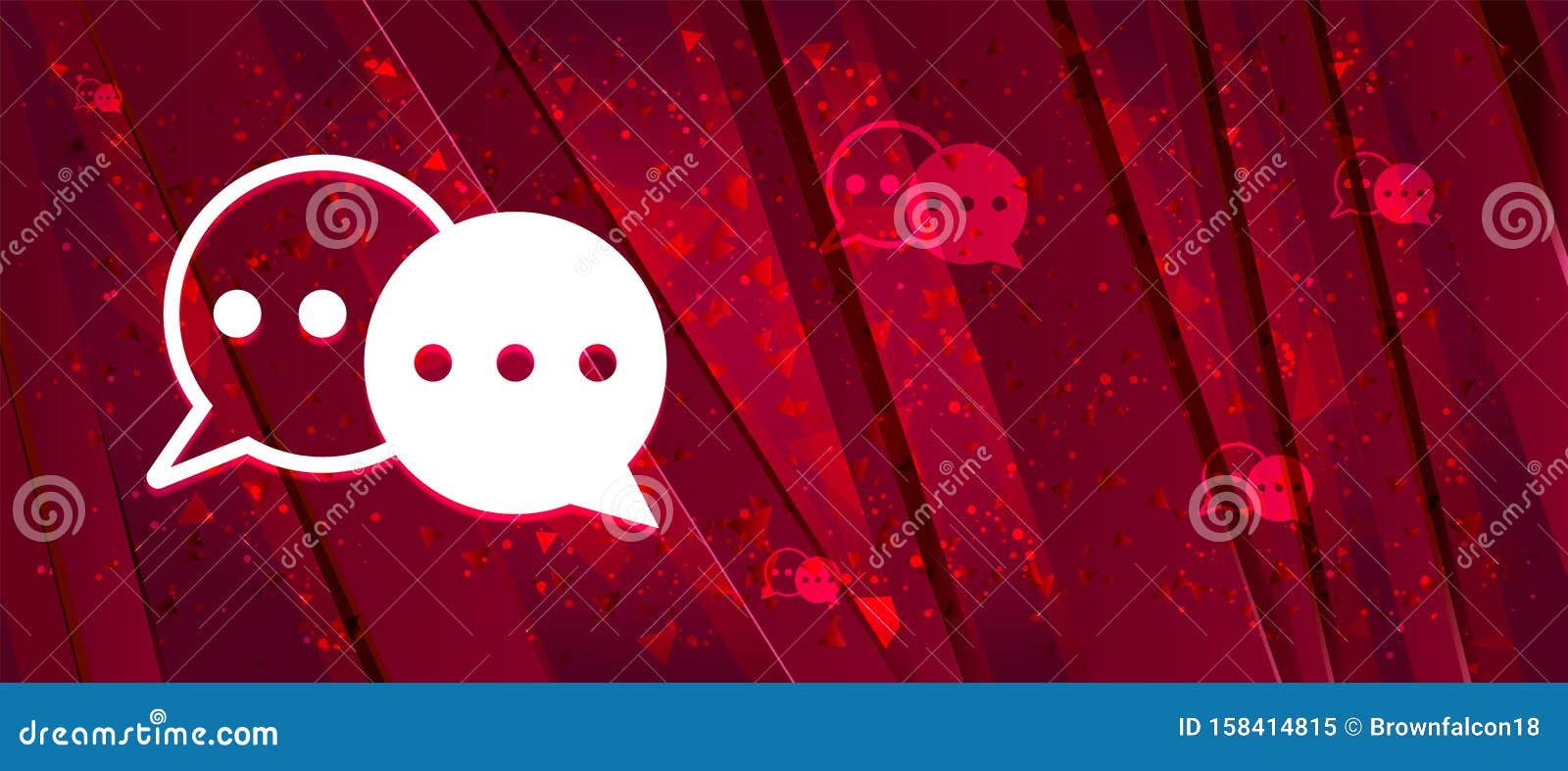 Conversation Icon Abstract Design Bright Red Banner Background Stock ...
