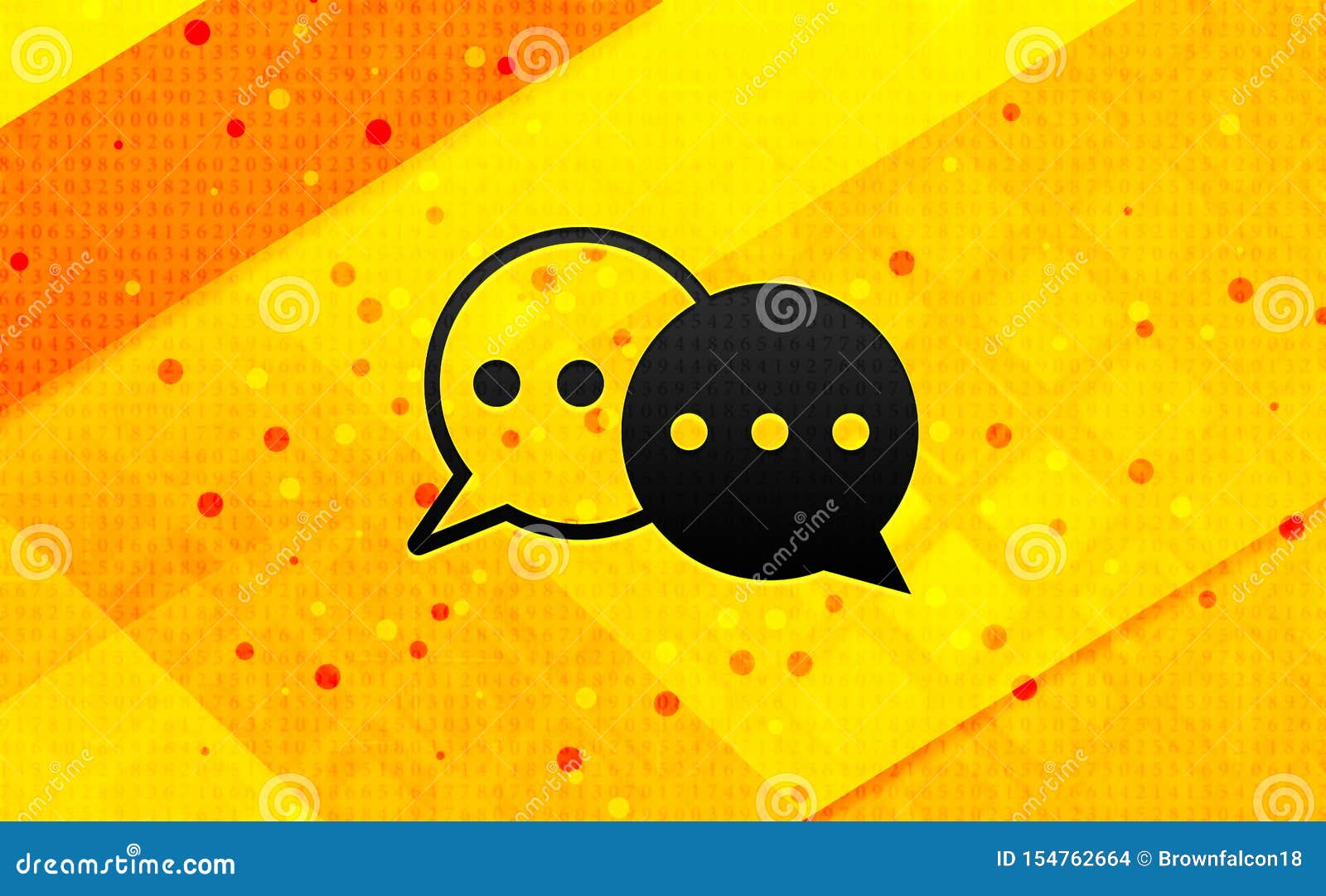Conversation Icon Abstract Digital Banner Yellow Background Stock ...