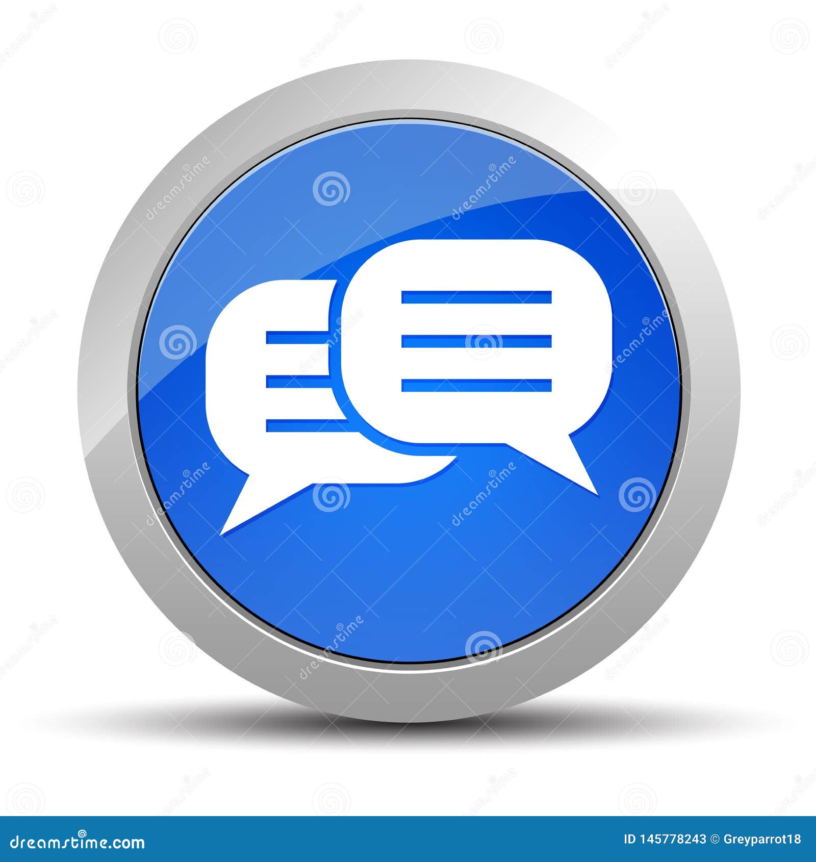 Conversation Icon Blue Round Button Illustration Stock Illustration ...