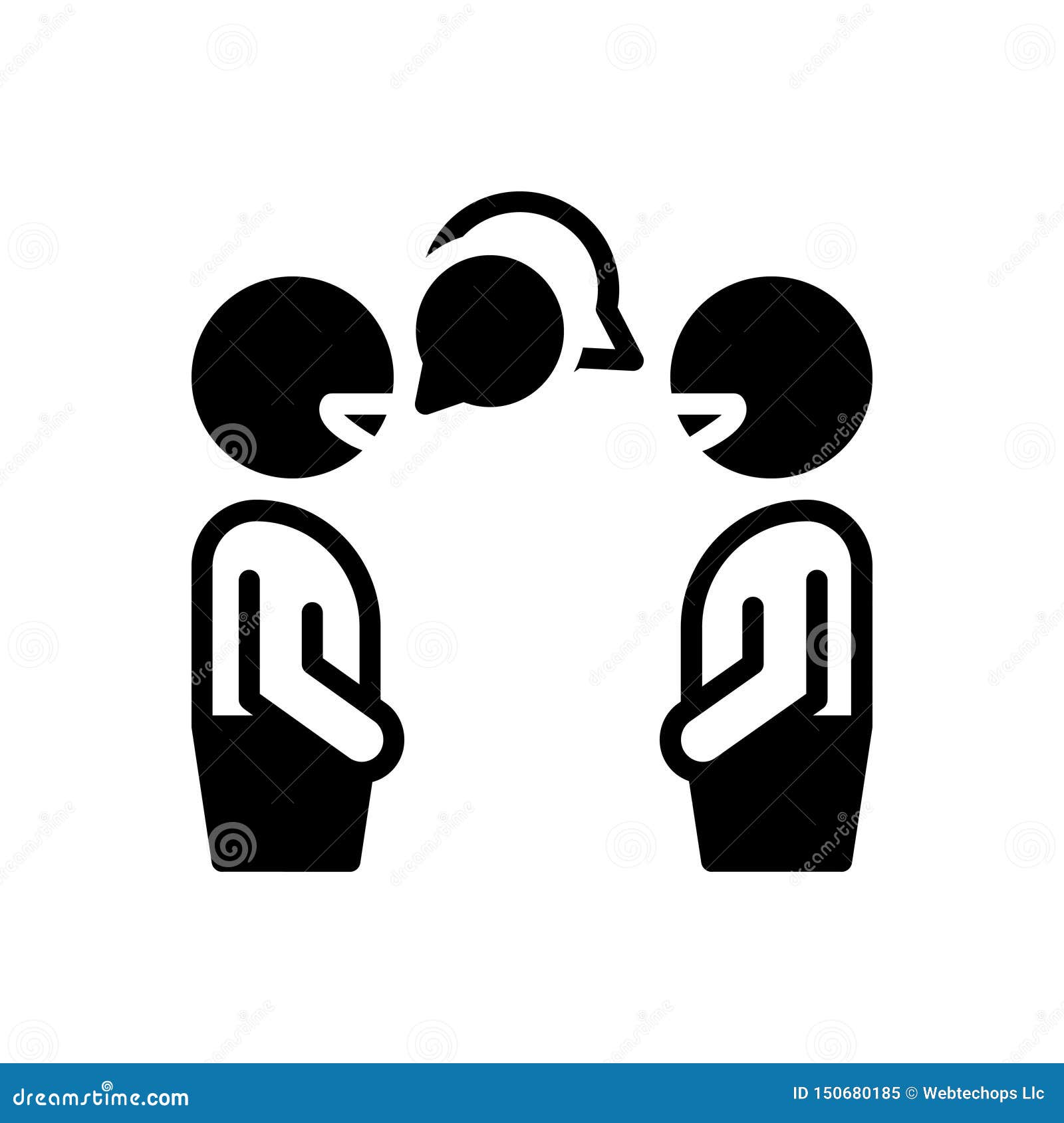 Black Solid Icon for Conversation, Chitchat and Gossip Stock ...