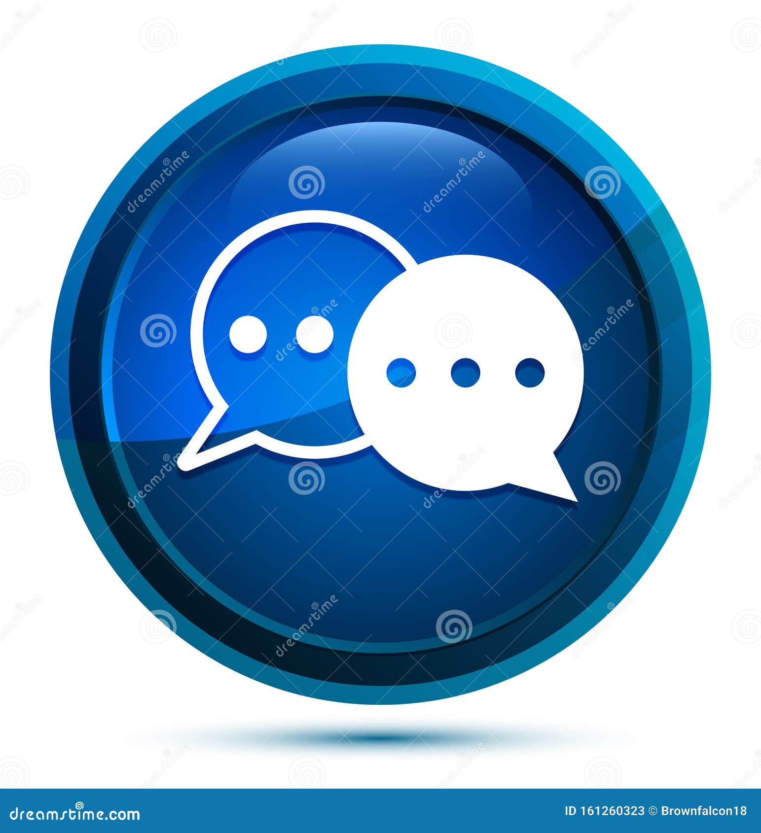 Conversation Icon Elegant Blue Round Button Illustration Stock Vector ...