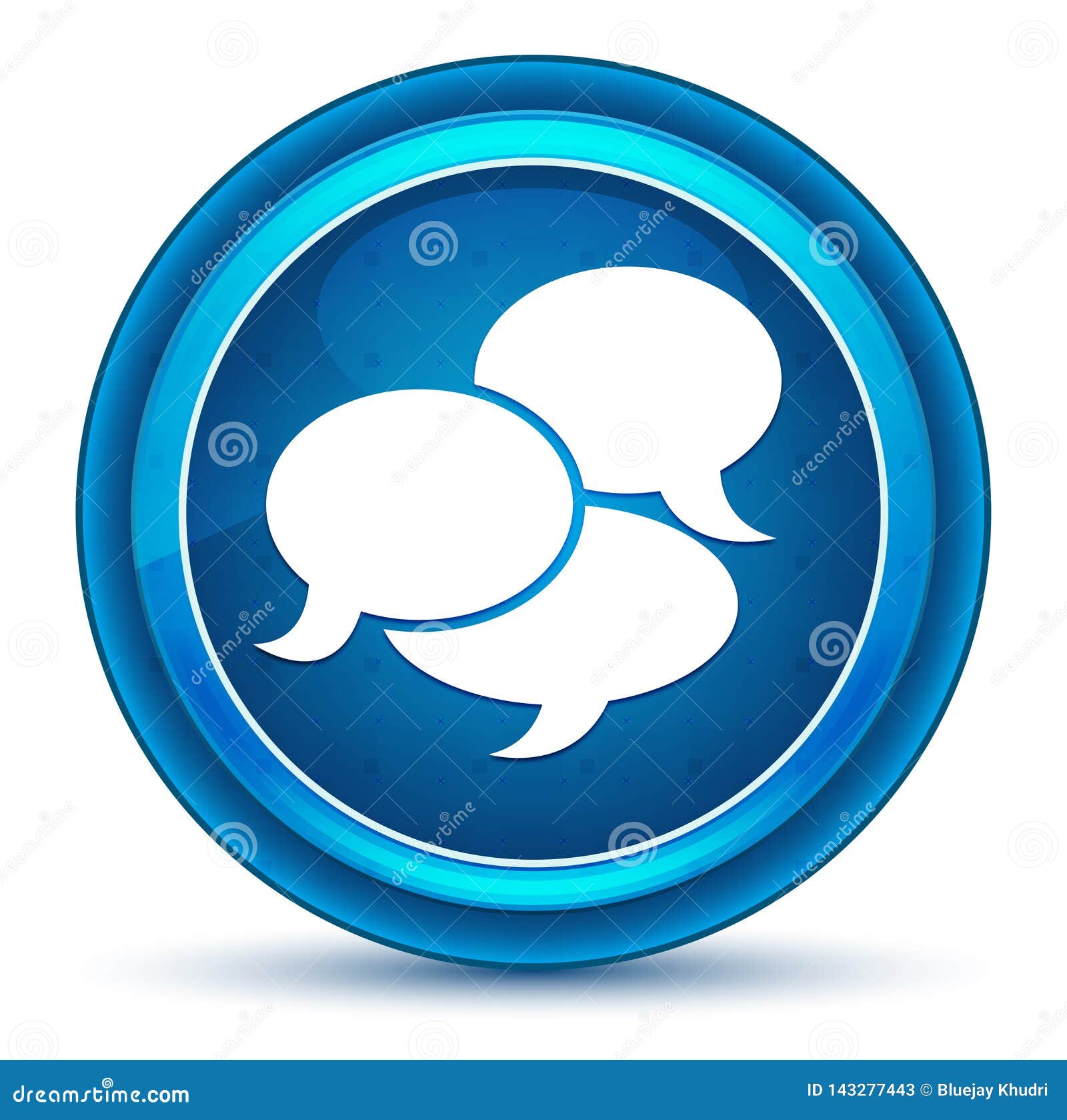 Conversation Icon Eyeball Blue Round Button Stock Illustration ...