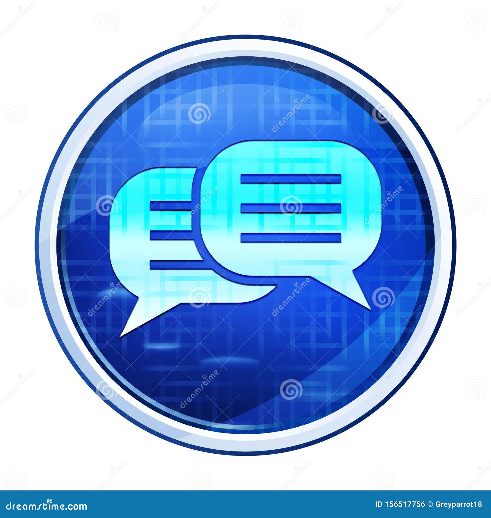 Conversation Icon Futuristic Blue Round Button Vector Illustration ...